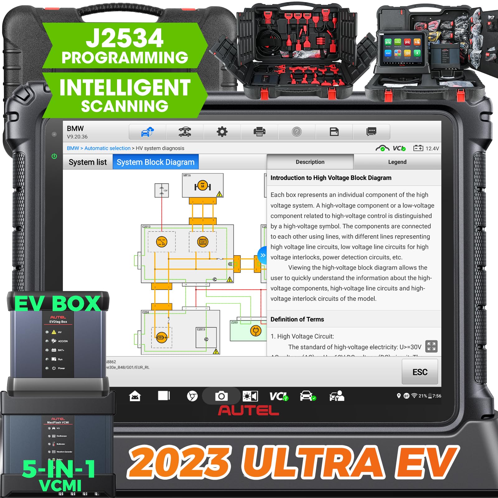 Buy Autel MaxiSys Ultra EV Scanner: 2023 Newest UltraEV w/EVDiag Kit ...