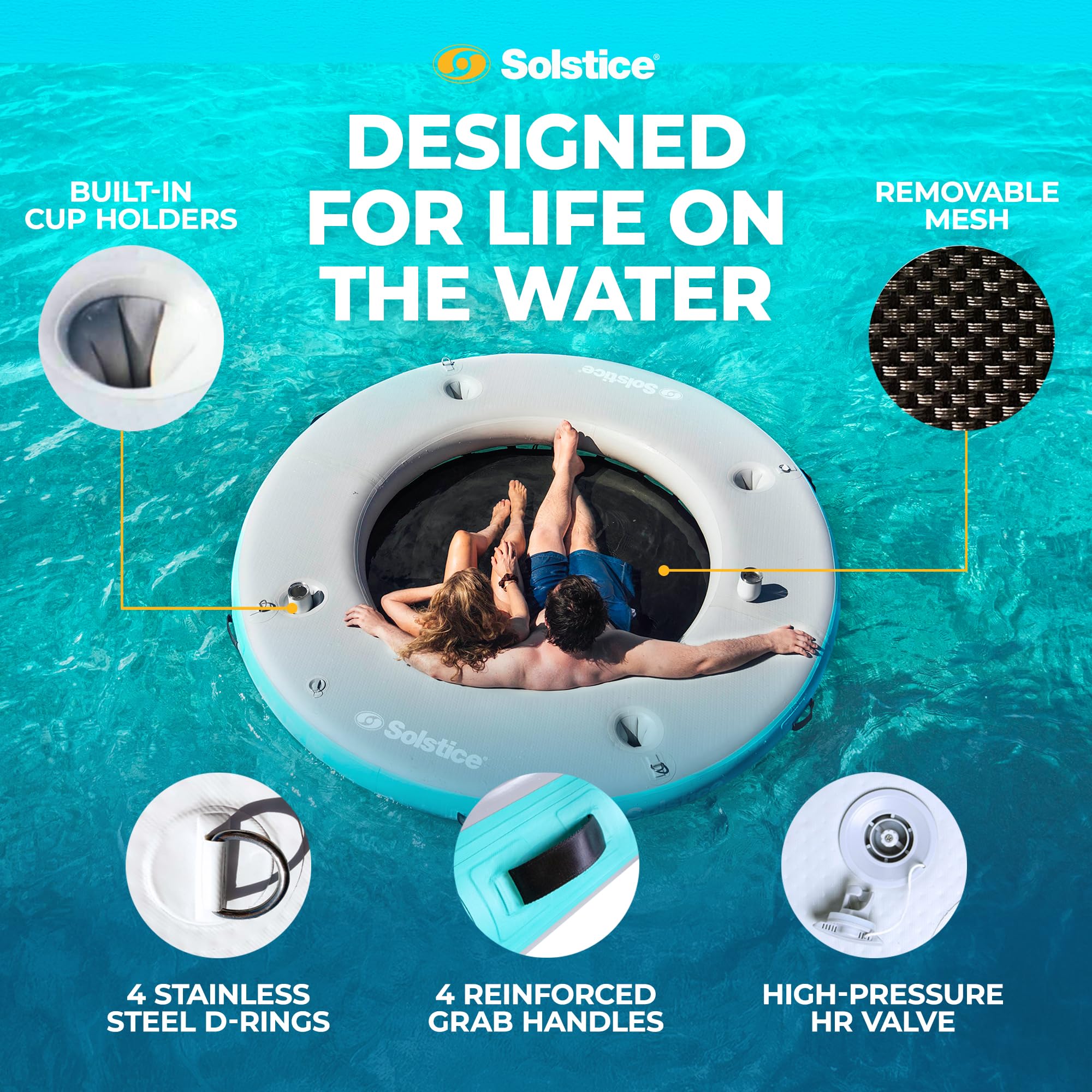 Snapklik.com : SOLSTICE Original Floating Inflatable Dock Float W/Mesh ...