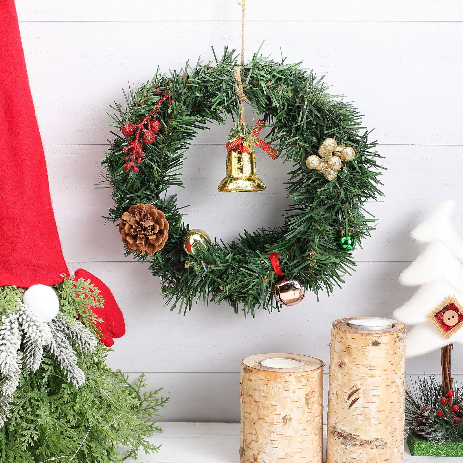Ceenna 8 Pcs 12 Inch Pine Artificial Christmas Wreath Artificial ...