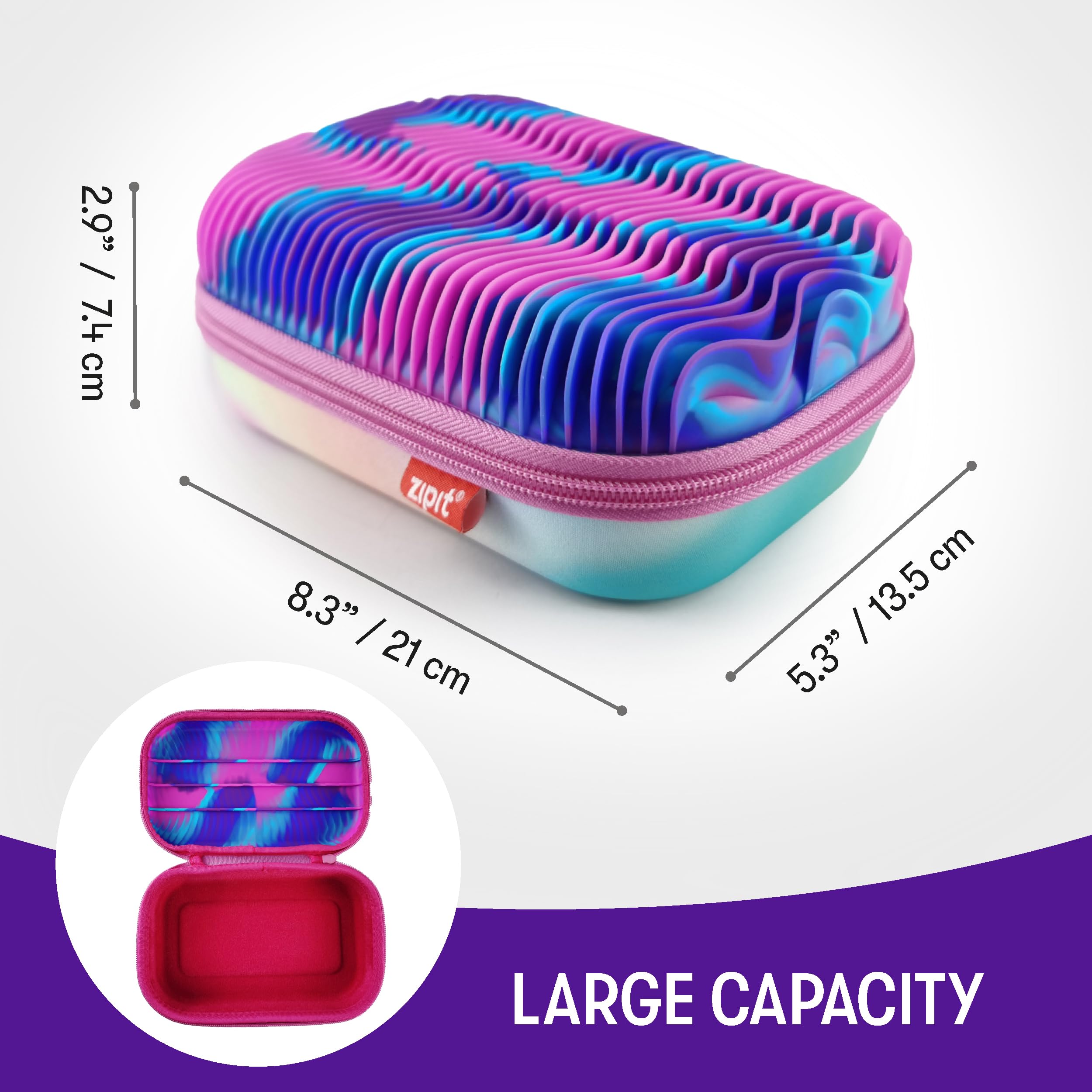 Snapklik.com : ZIPIT Wavy Pencil Box For Girls Fidget Box Silicon ...
