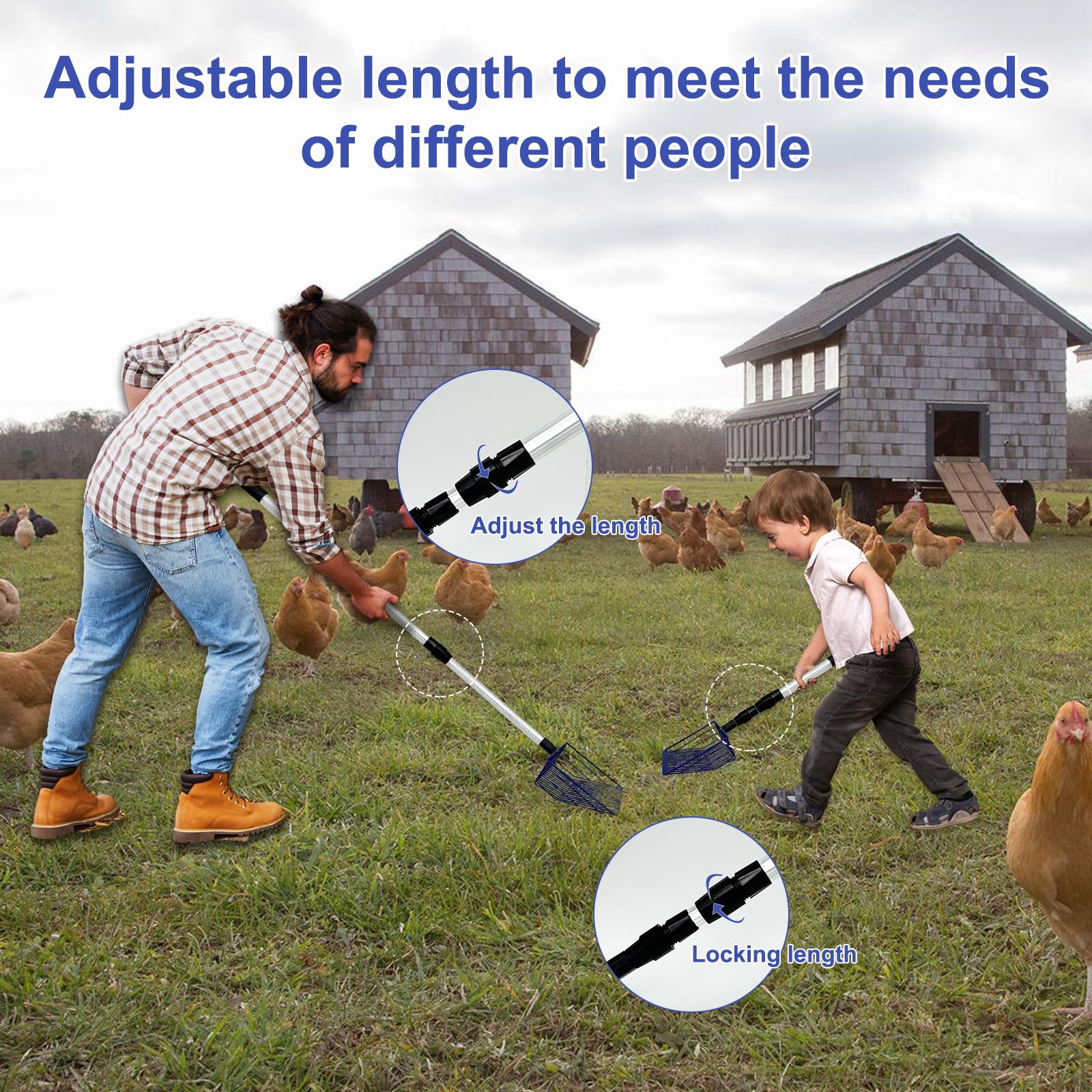 Snapklik.com : Hlimior 2 Pack Long Handle Chicken Manure Shovels ...