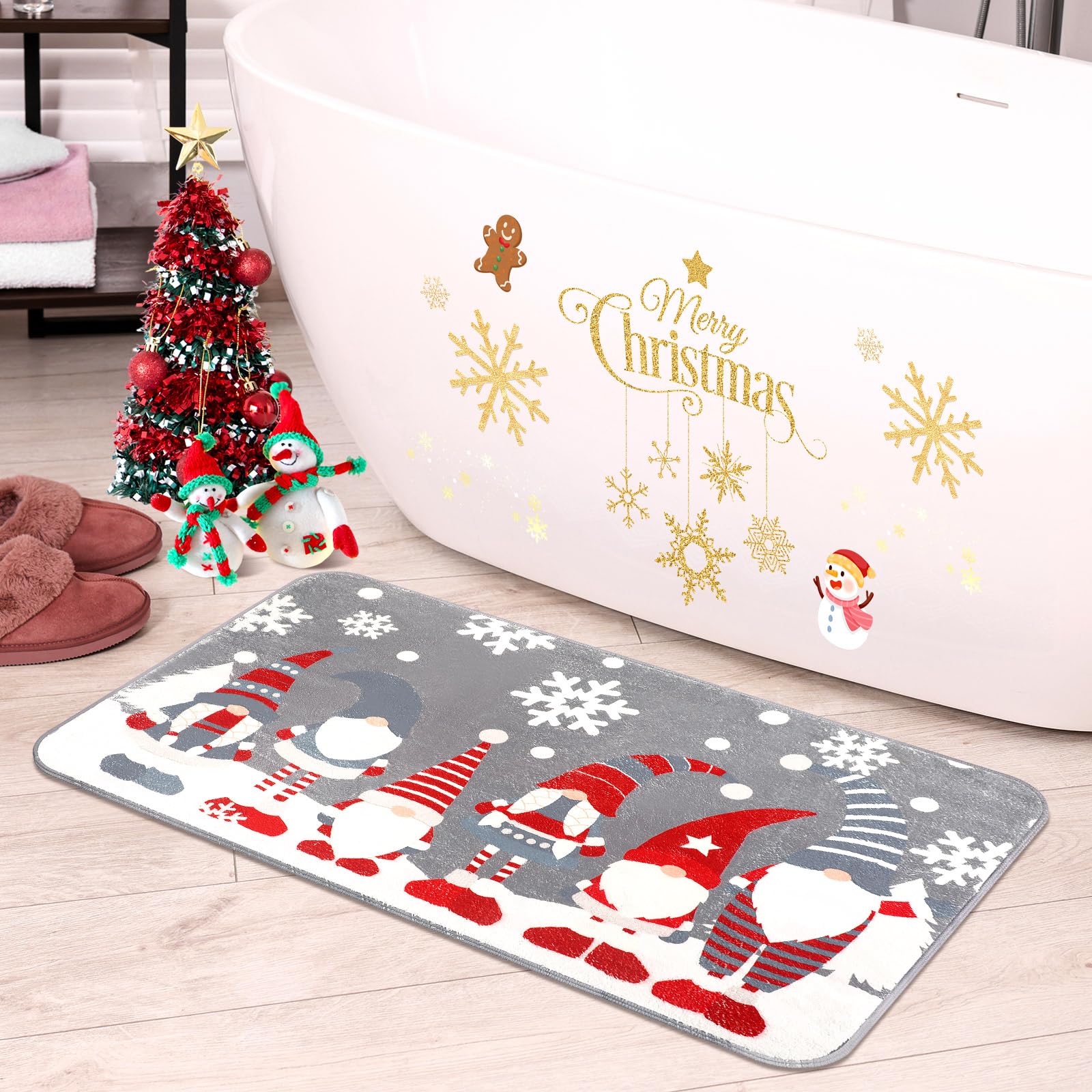 Amazon.com: Tinideya Christmas Bathroom Rugs 31.5 x 19.7 Winter ...