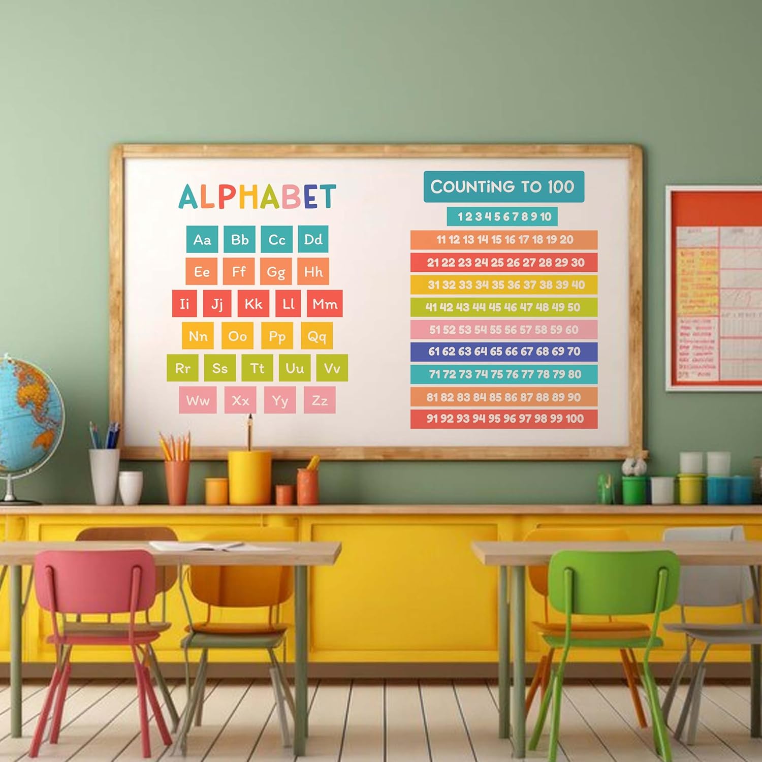 bqw Laminated Educational Posters for Kids, Set of 16, Learning Charts ...