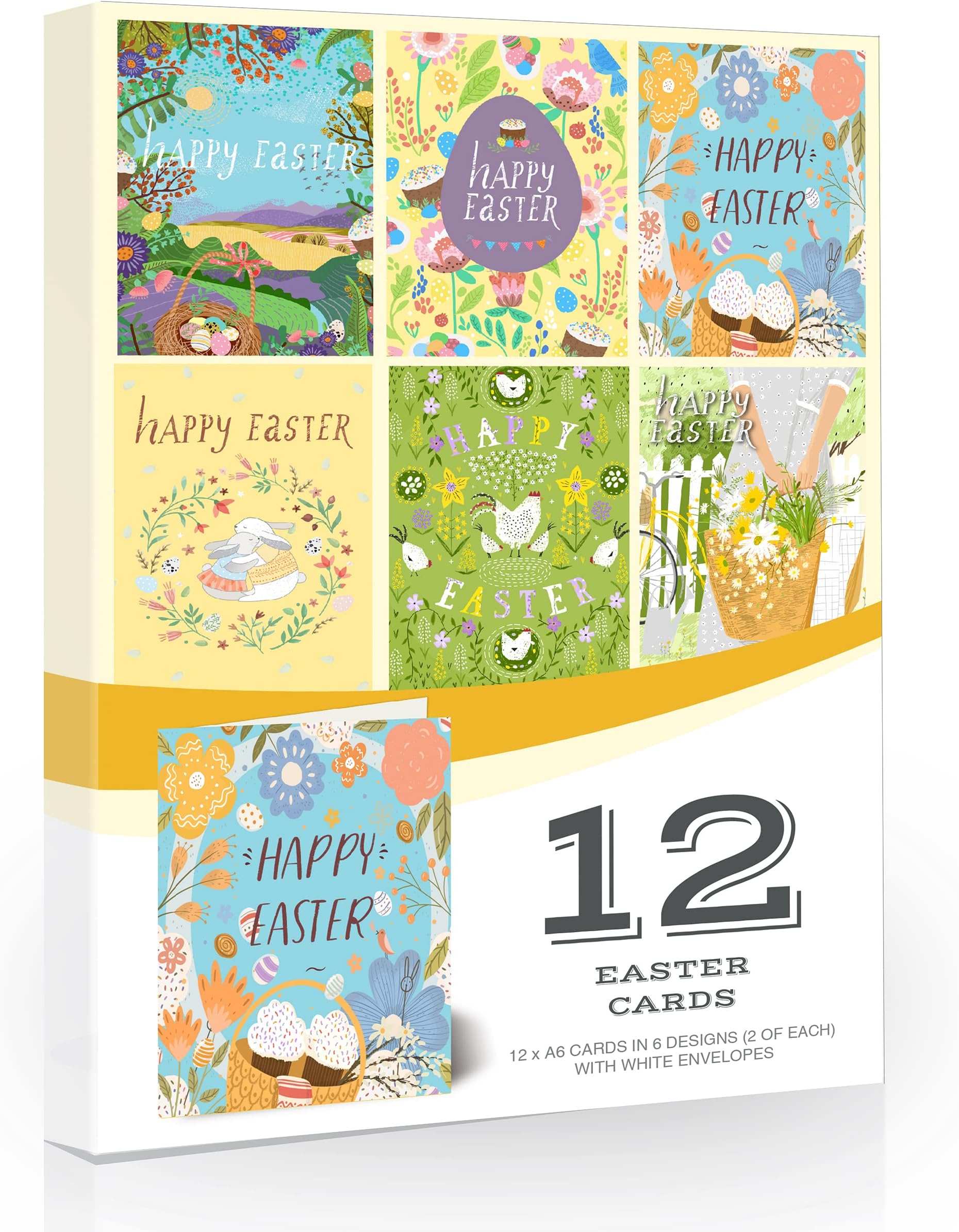 Olivia Samuel 12 x Easter Greeting Cards with Envelopes from Colourful ...