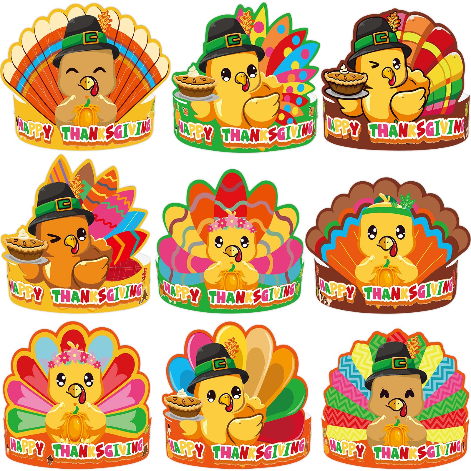 Amazon.com: Fancy Land Thanksgiving Turkey Hats 27 Pack Turkey ...