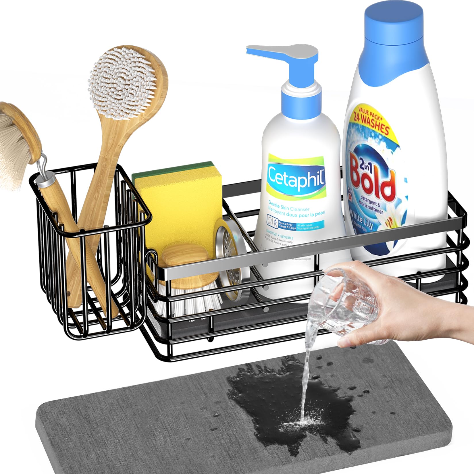 Amazon.com: Yofidra Sponge Holder for Kitchen Sink: Sink Caddy with ...