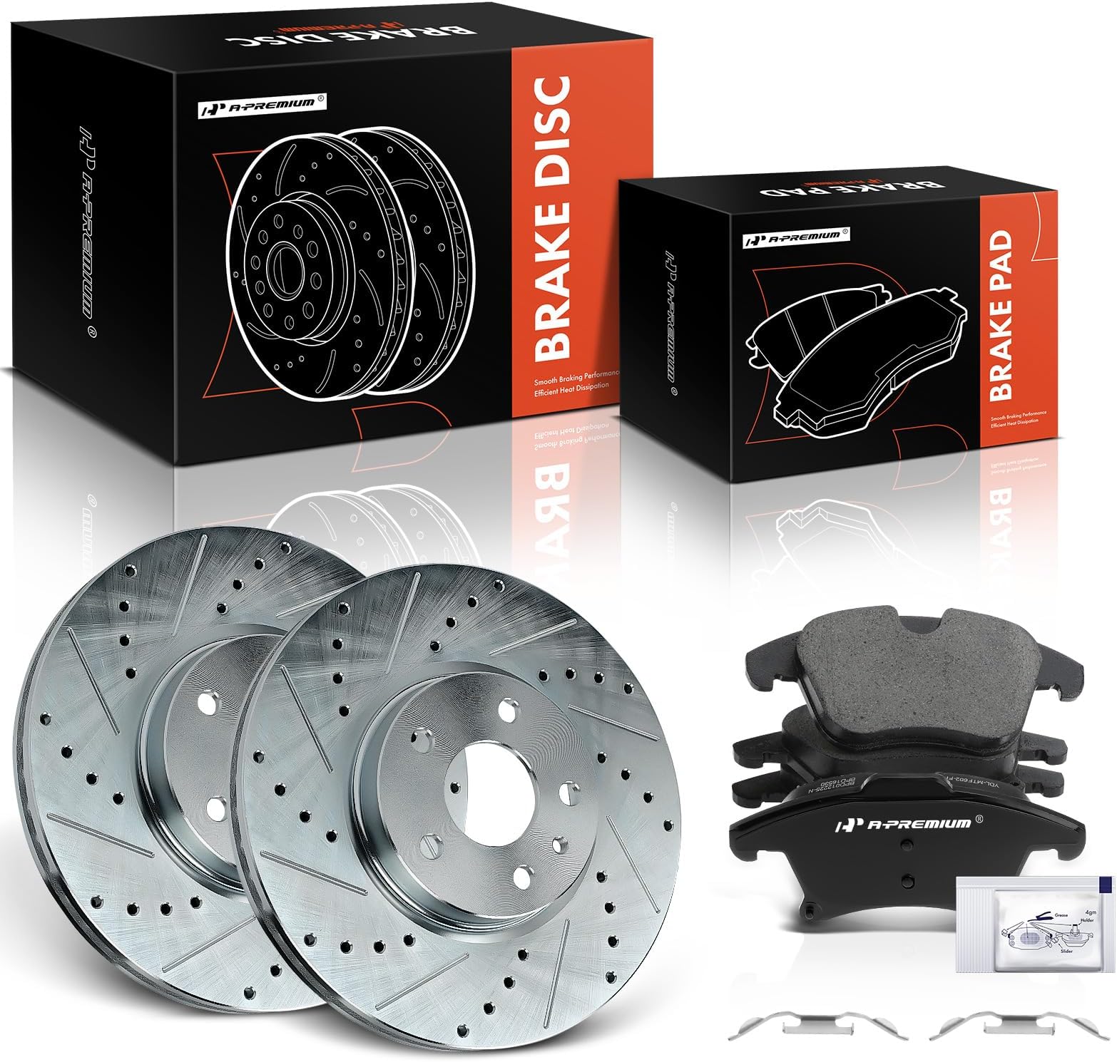 Amazon.com: A-Premium 11.81 inch (300mm) Front Drilled and Slotted Disc Brake Rotors + Ceramic ...
