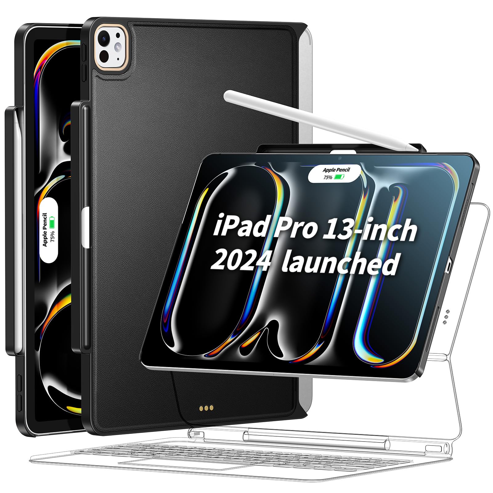 Amazon.com: Magic-Keyboard Compatible Case for iPad Pro-13 inch M4 2024 ...