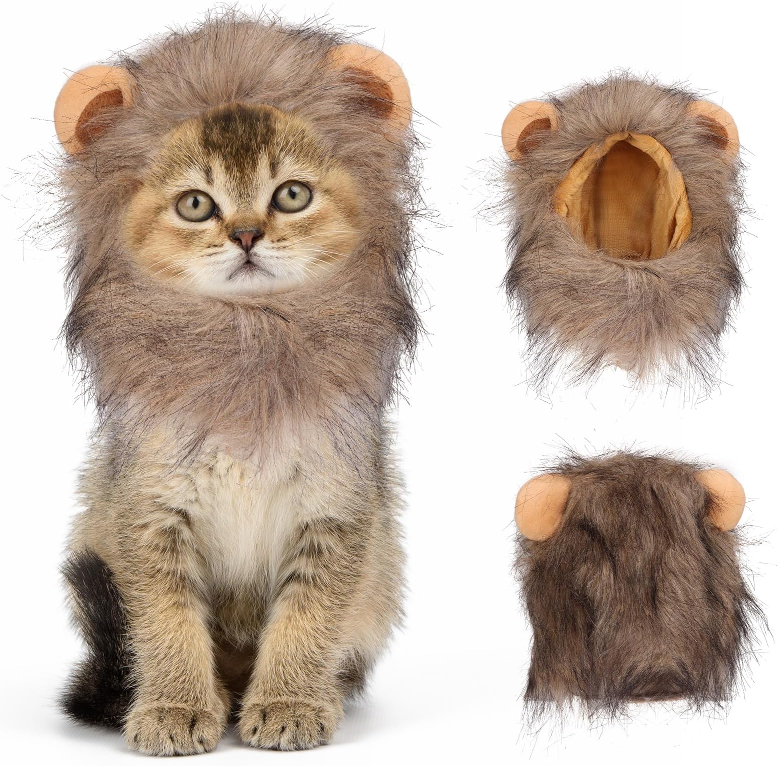 Amazon.com : Cat Lion Mane Halloween Costume for Small Cats & Puppy ...