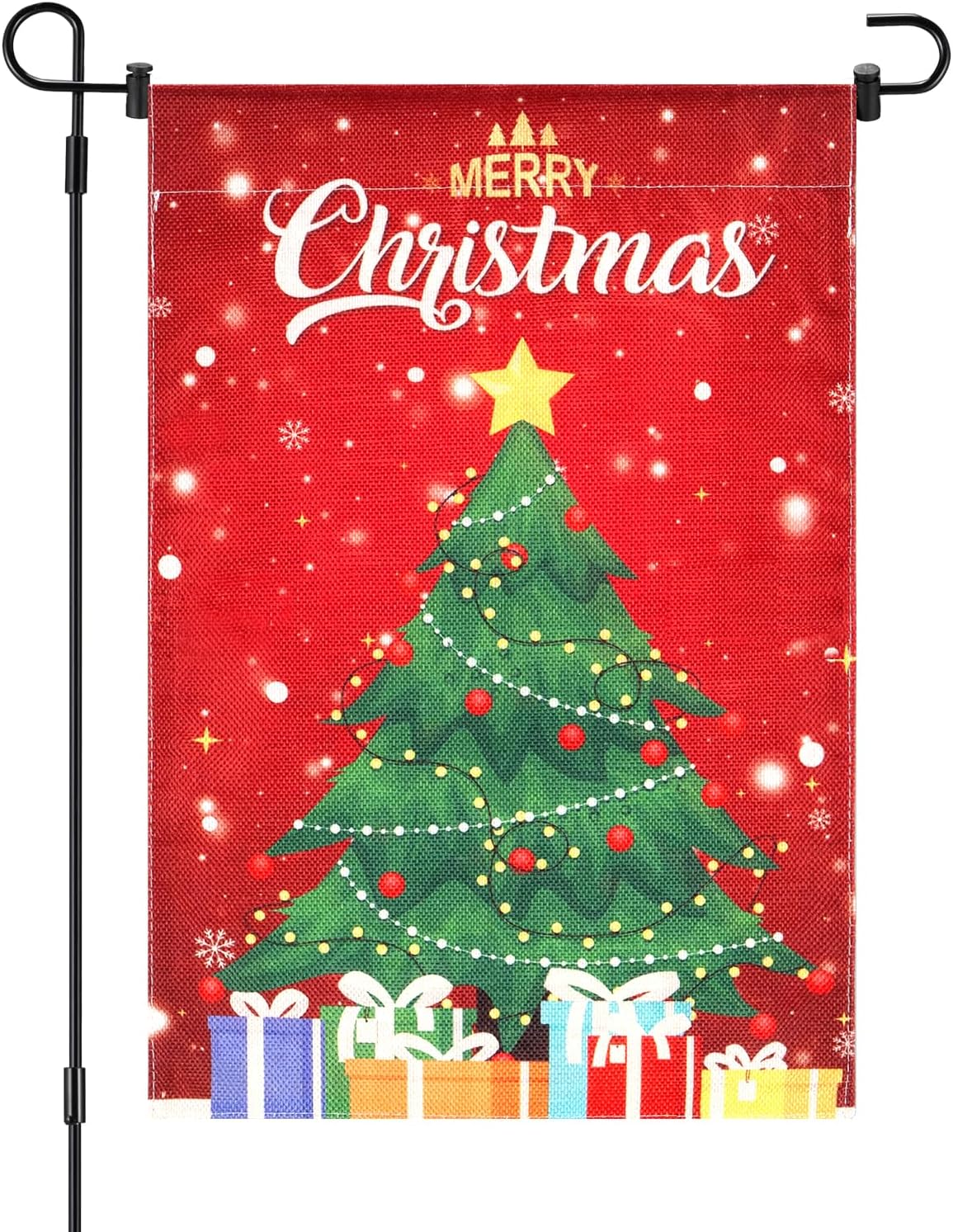 Amazon.com : Christmas Tree Garden Flag 12 x 18 - Christmas Decoration ...