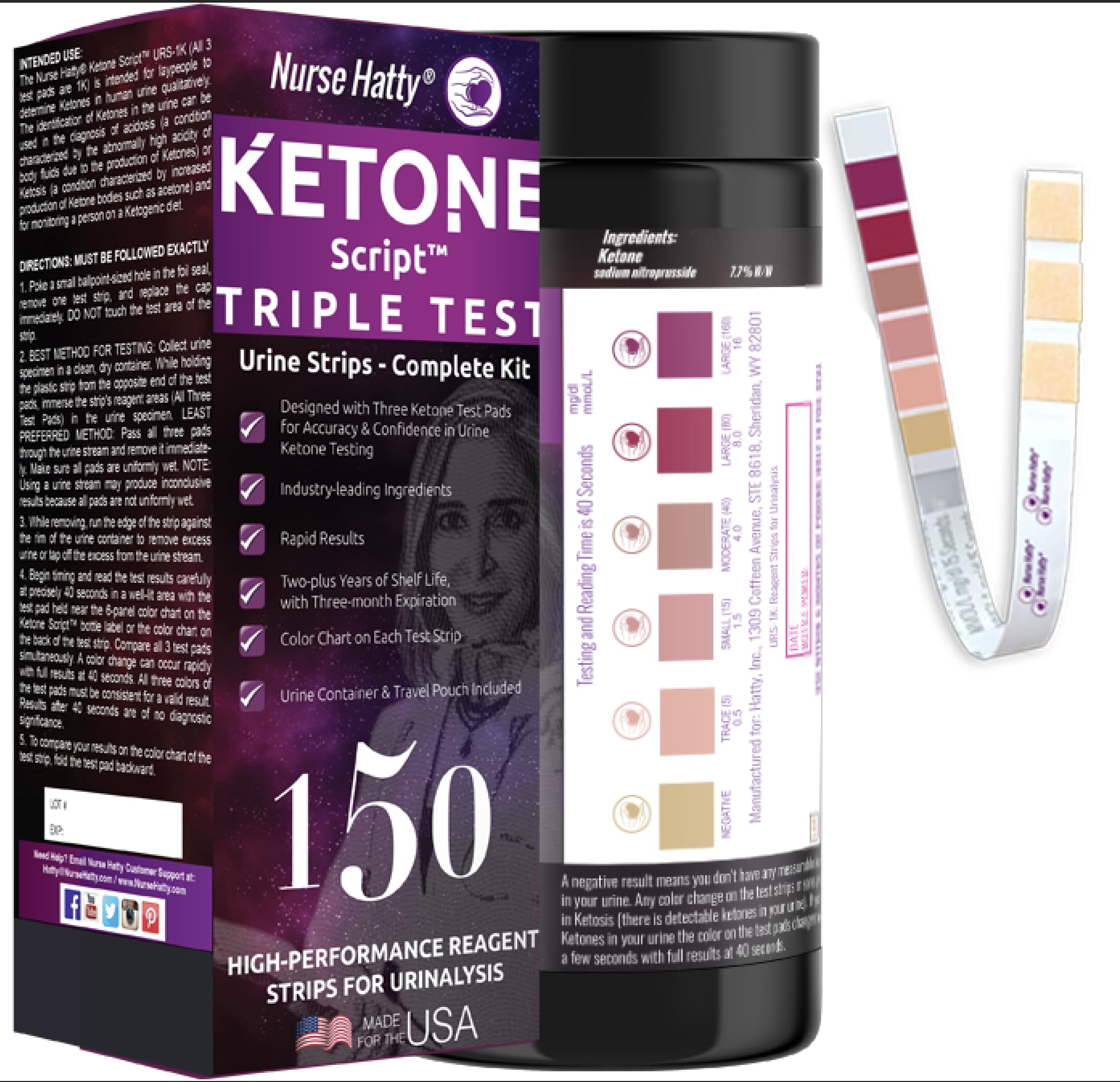 Snapklik.com : 150ct T R I P L E Test Ketone Strips Complete KIT 3X ...