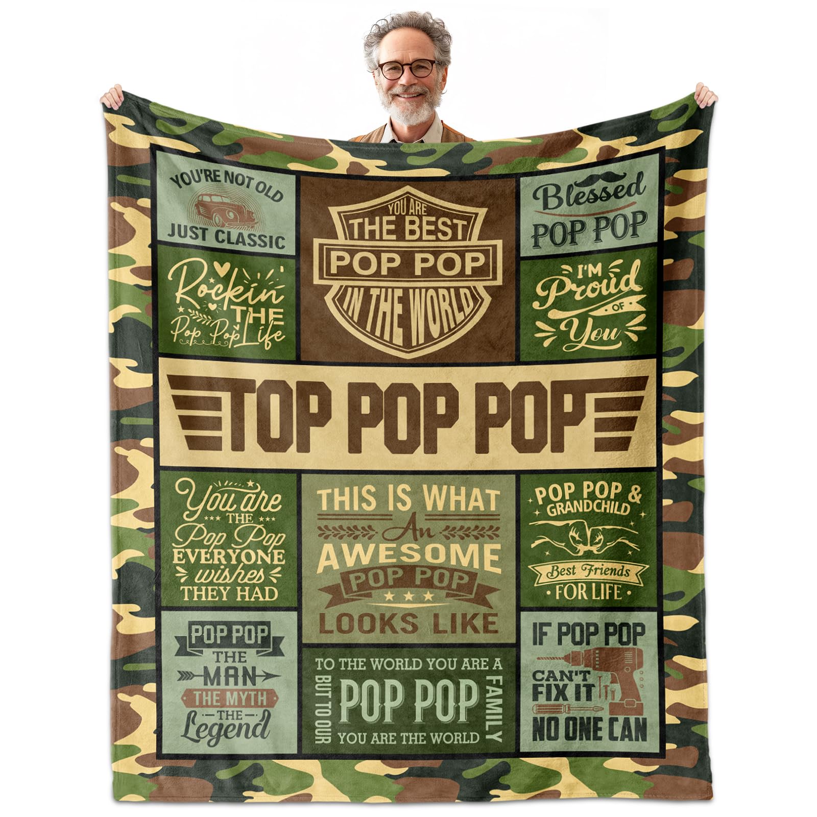 Amazon.com: Pop Pop Gifts from Grandkids, Gifts for Pop Pop Blanket 60 ...