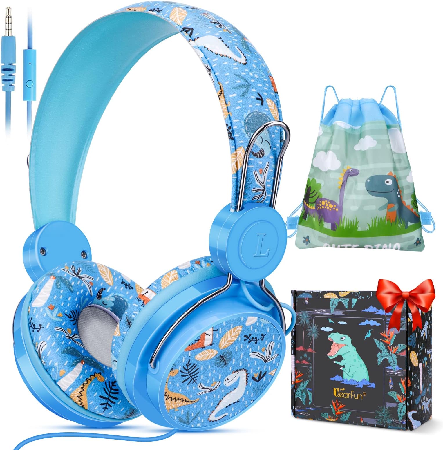 Kids Headphones, Cute Dinosaur Childrens Headphones Wired with ...