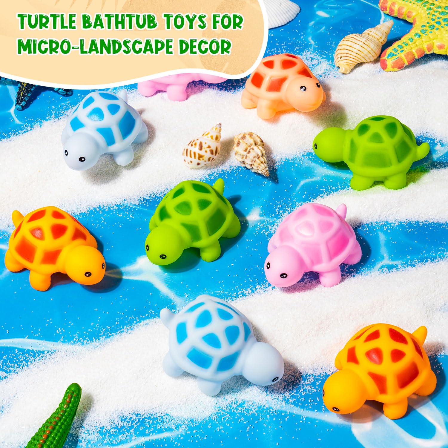 Snapklik.com : 25PCS Mini Rubber Turtle Green Floating Squeaky Sea ...
