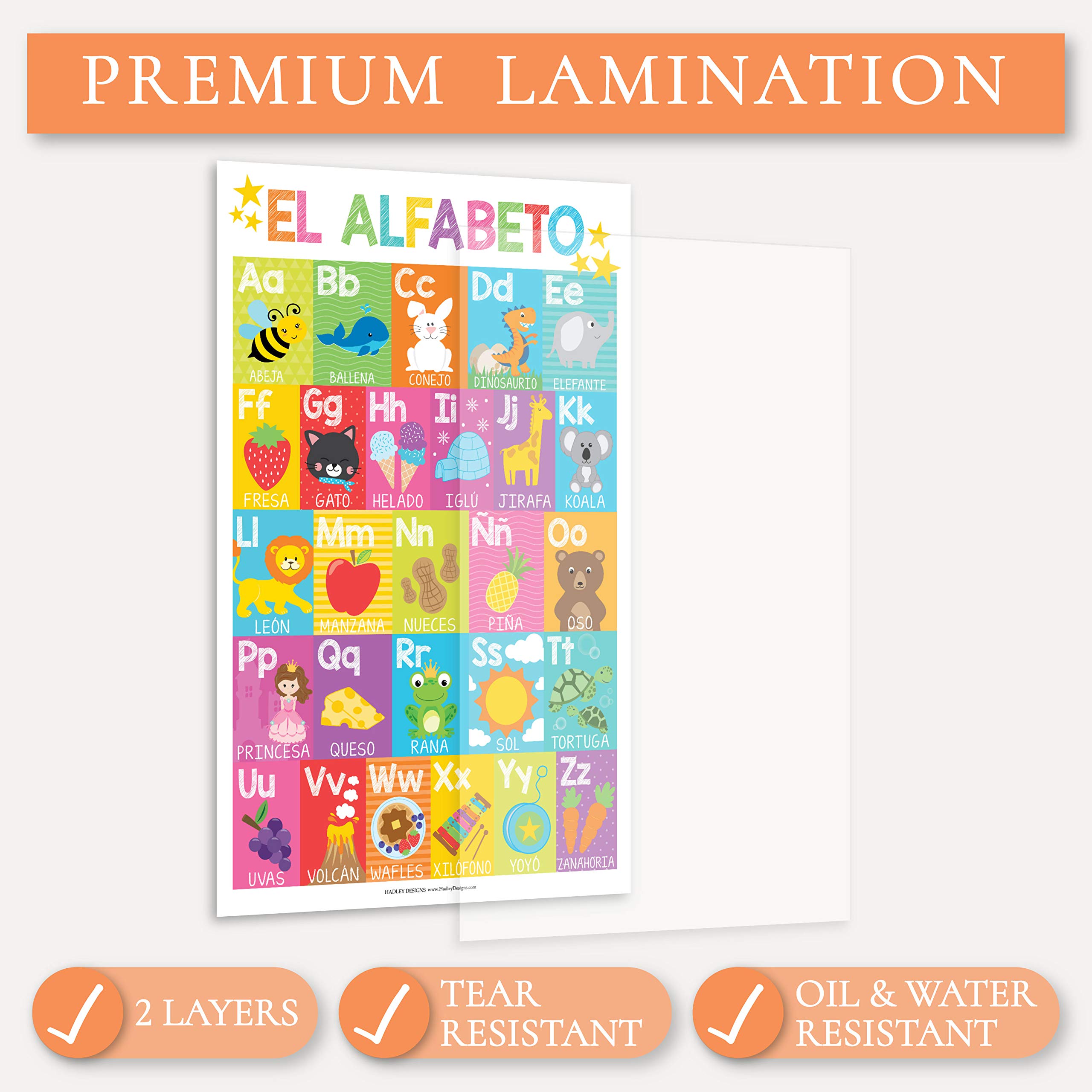 Buy 12 Spanish Educational Posters, Bilingual Learning Chart for Prek ...