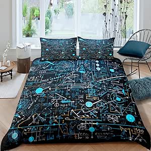 Amazon.com: Menkala Math Equation Duvet Cover Twin Size Science Formula ...