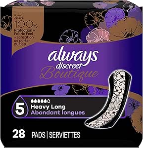 Amazon.com: Always Discreet Boutique Incontinence Pads, Size 5, Heavy ...