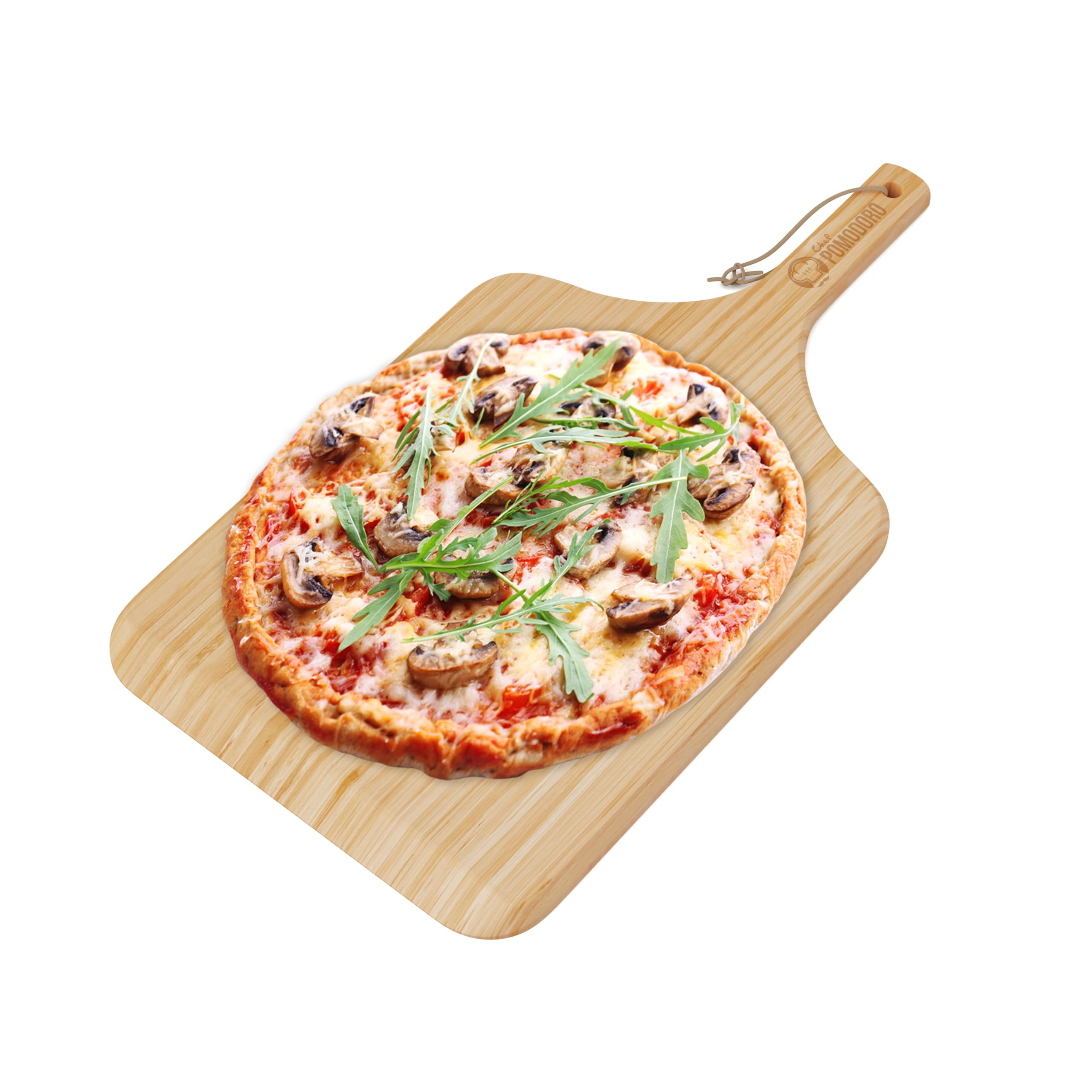 Amazon.com: Chef Pomodoro 2-in-1 Bamboo Pizza Peel - Cutting & Serving ...