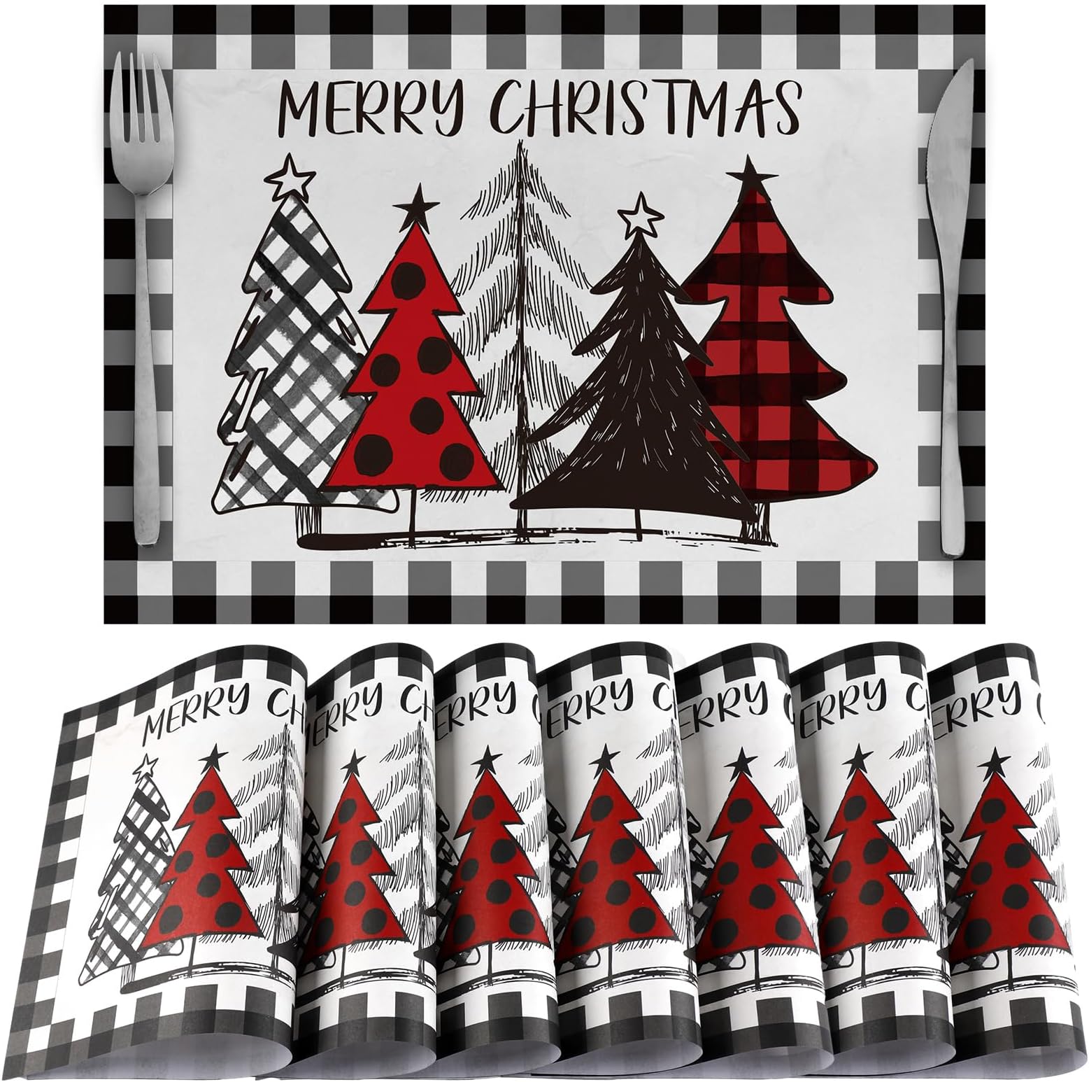 Amazon.com: Umigy 60 Pcs Christmas Dinner Paper Placemats 10.24 x 14.57 ...