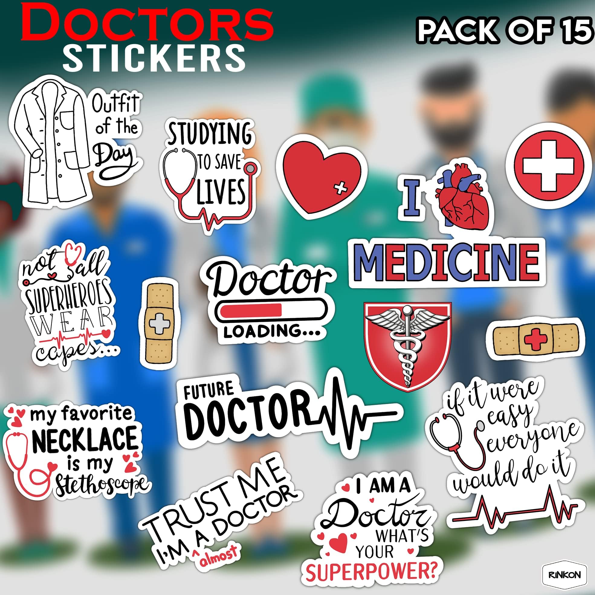 CodersParadise Pack of 62 Stickers for Doctor - Laptop Sticker for ...