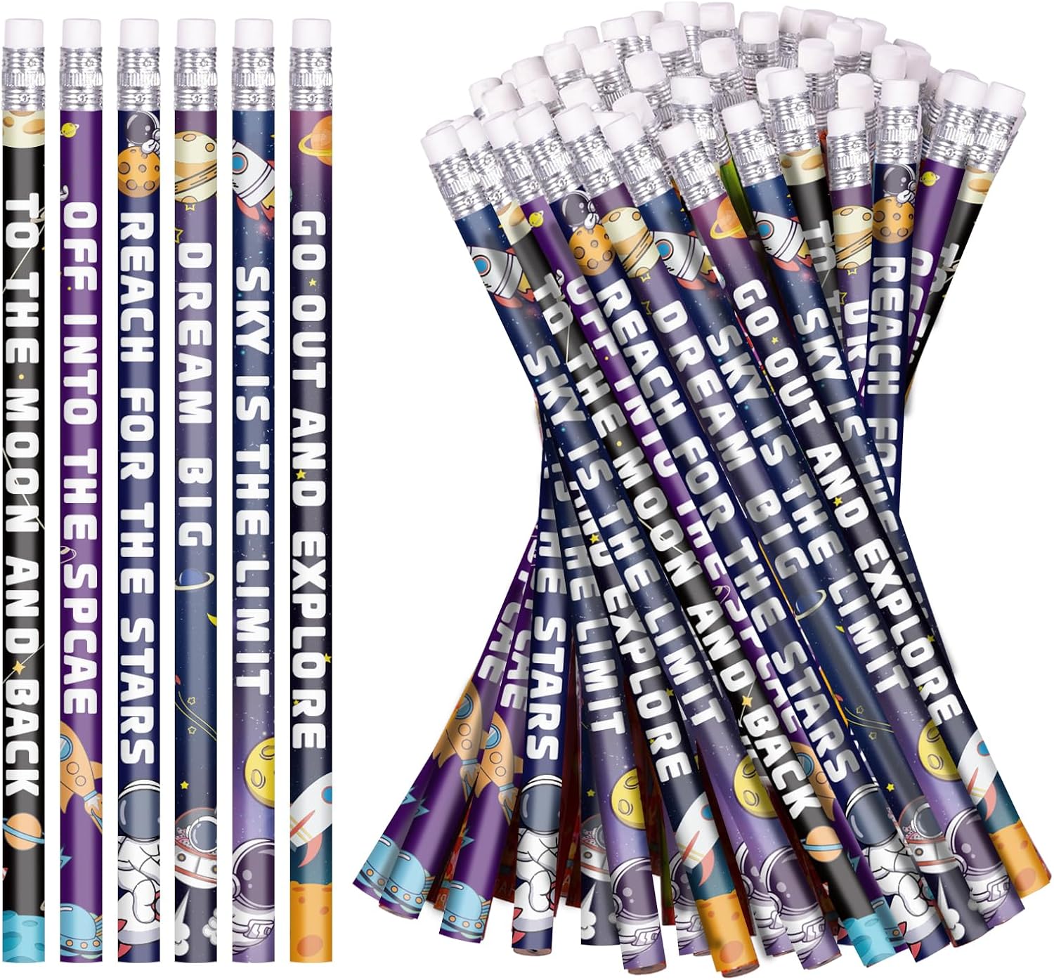 Amazon.com : emzrivo Space Pencils Fun Astronaut Pencils Outer Space ...