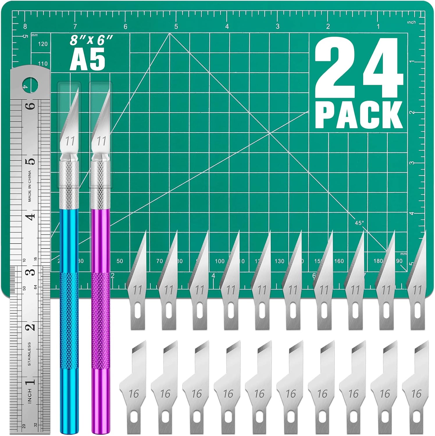 Amazon.com: JOYUMY 24 Pack Exacto Knife Kit Craft Knife Precision Hobby ...