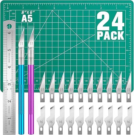 Amazon.com: JOYUMY 24 Pack Exacto Knife Kit Craft Knife Precision Hobby ...