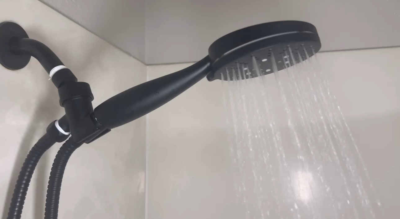 Watch Sturdy Metal 3-Spray Handheld HammerHead Shower Head on Amazon Live
