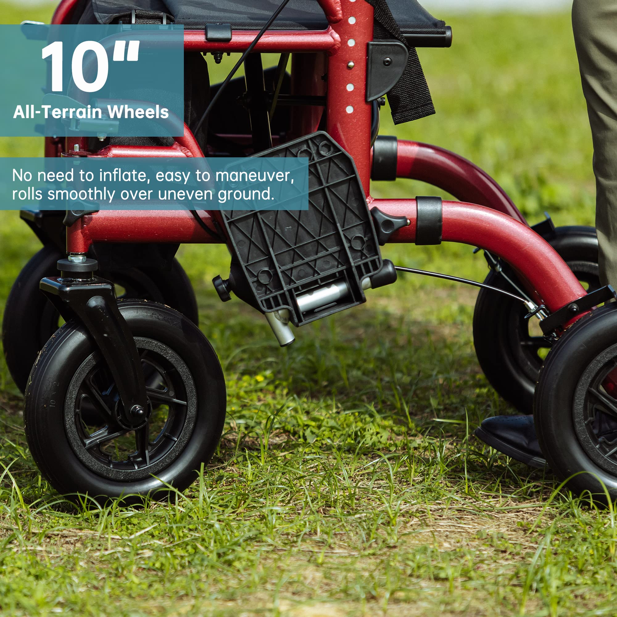 Snapklik.com : ELENKER All-Terrain 2 In 1 Rollator Walker & Transport ...