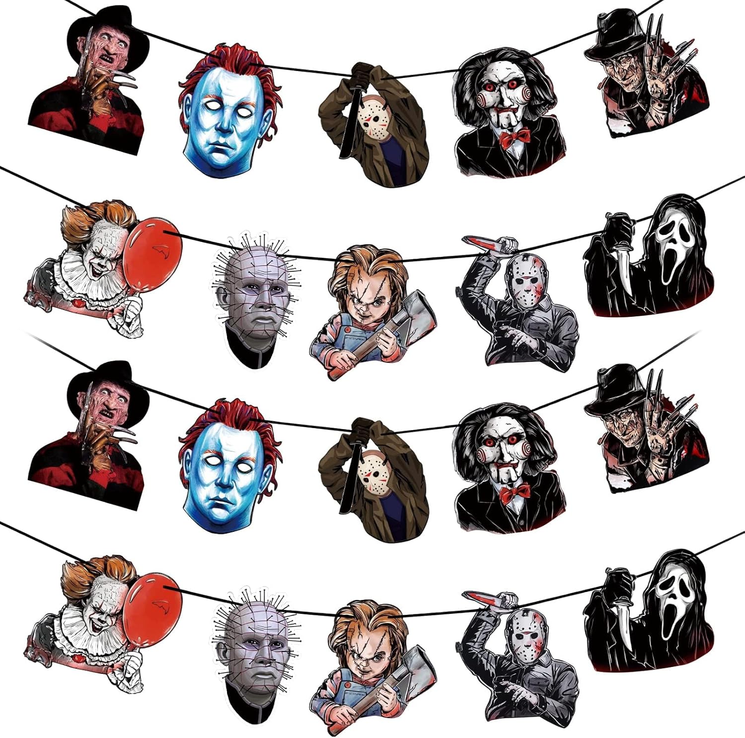 Amazon.com: Horror Classic Movie Character Party Banner Halloween ...