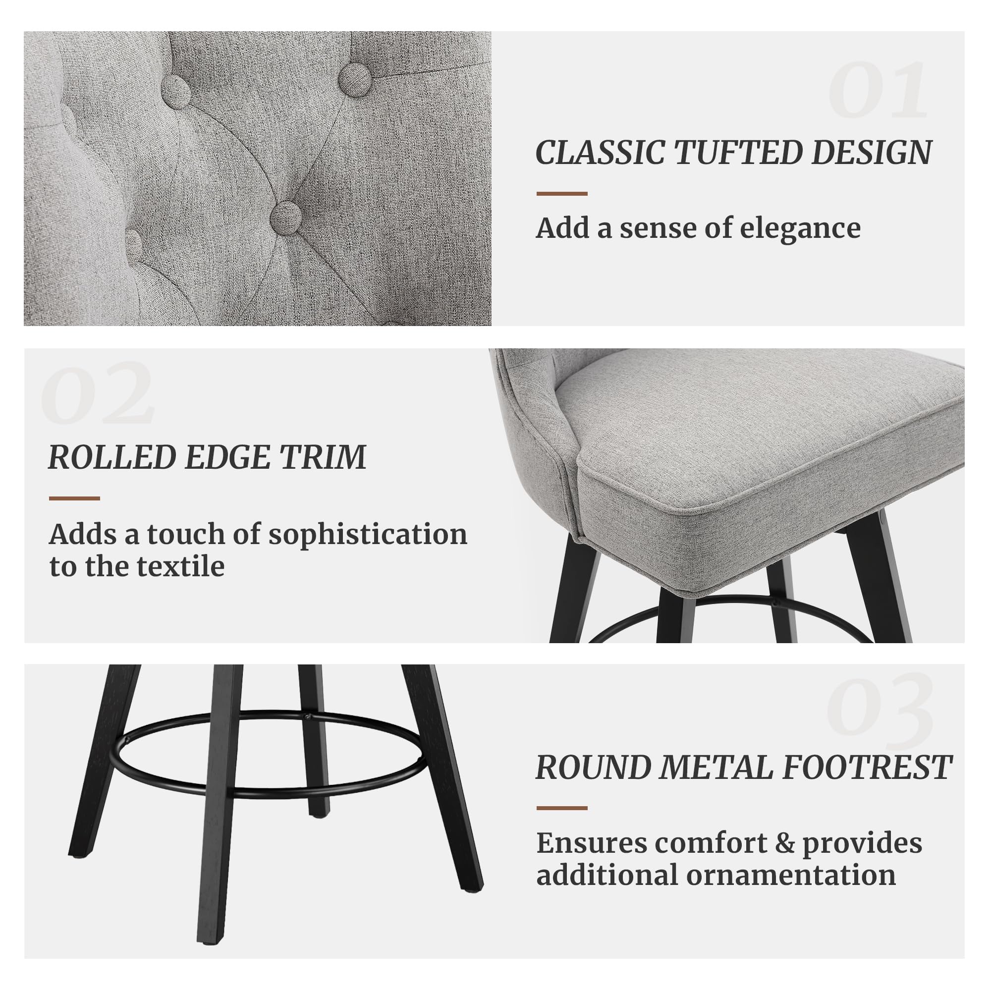 Cozyman 26" H Counter Height Bar Stool, Modern Counter Stool with Back ...