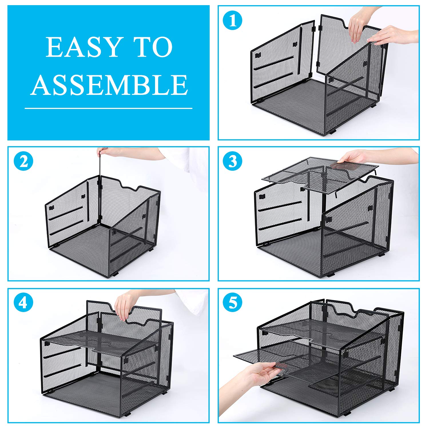 Mesh Office Supplies Desk Organizer,Meshist Metal Desktop Document ...
