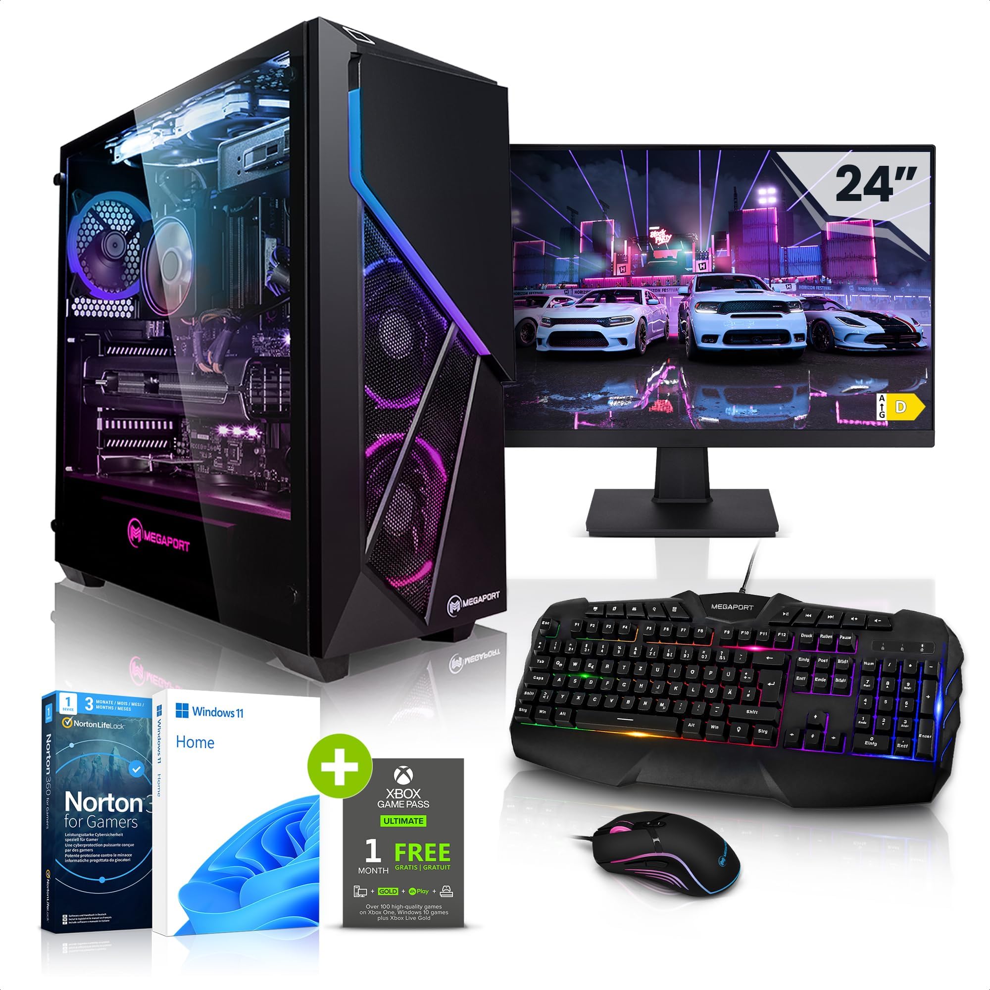 SYSTEMTREFF Basic Gaming Komplett PC Set AMD Ryzen 5 4500 6x4.1GHz ...