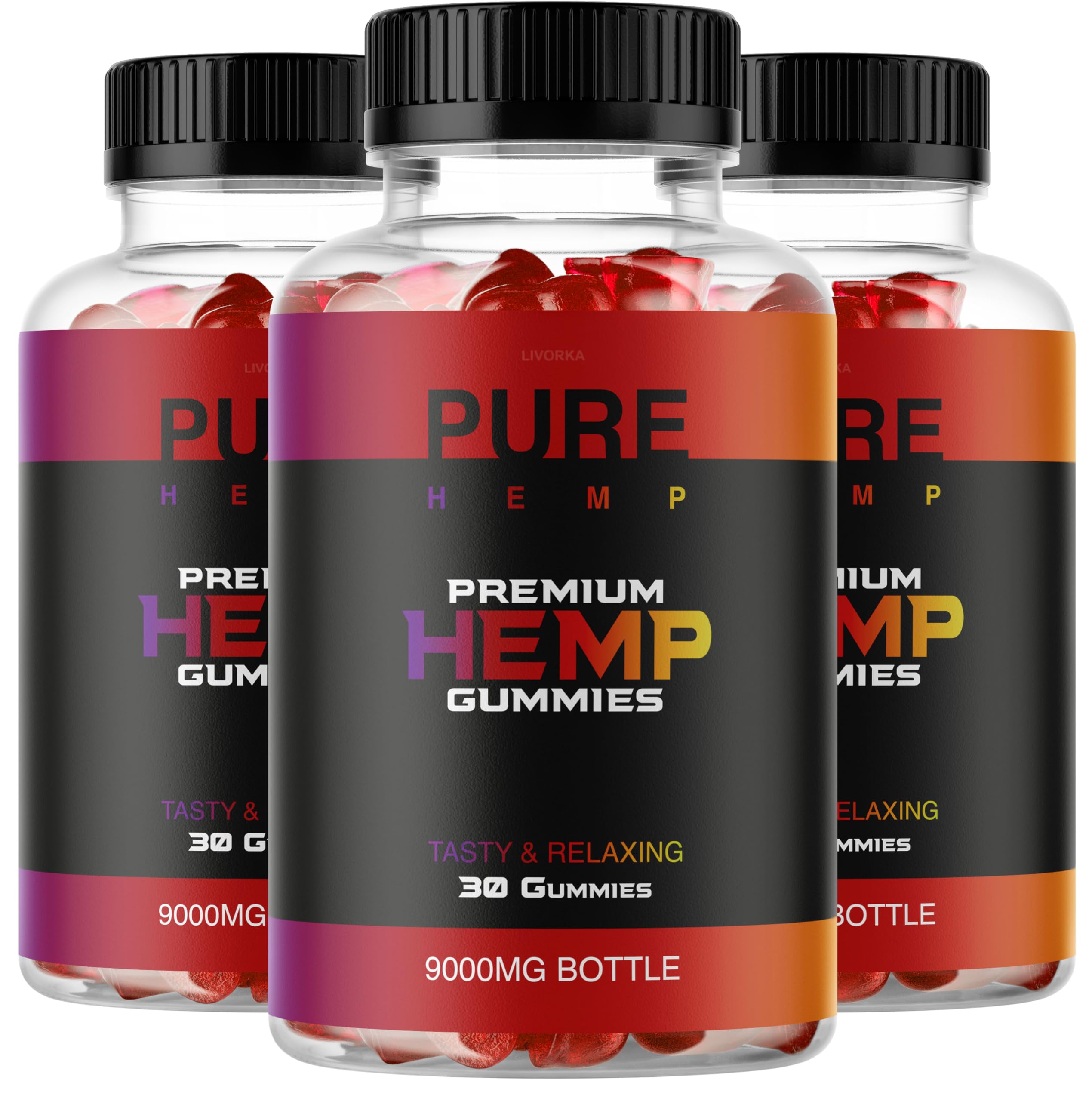 Amazon.com: LIVORKA 3 Pack - Pure Hemp Gummies, Pure Hemp 90 Gummies ...