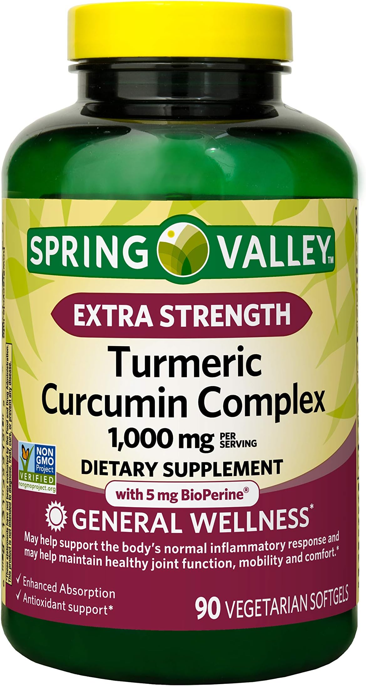 Amazon.com: Spring Valley Extra Strength Turmeric Curcumin Complex Soft gels Dietary Supplement ...