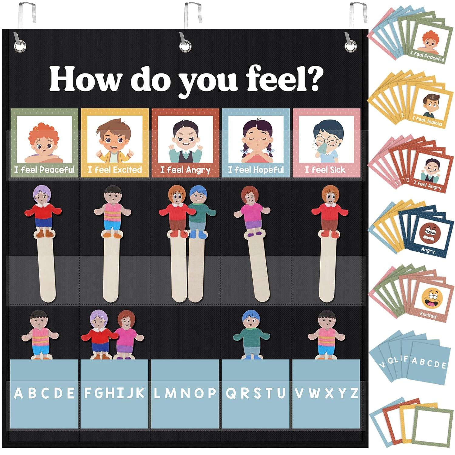 Amazon.com: Capoda Emotions Feelings Pocket Chart How Do You Feel ...