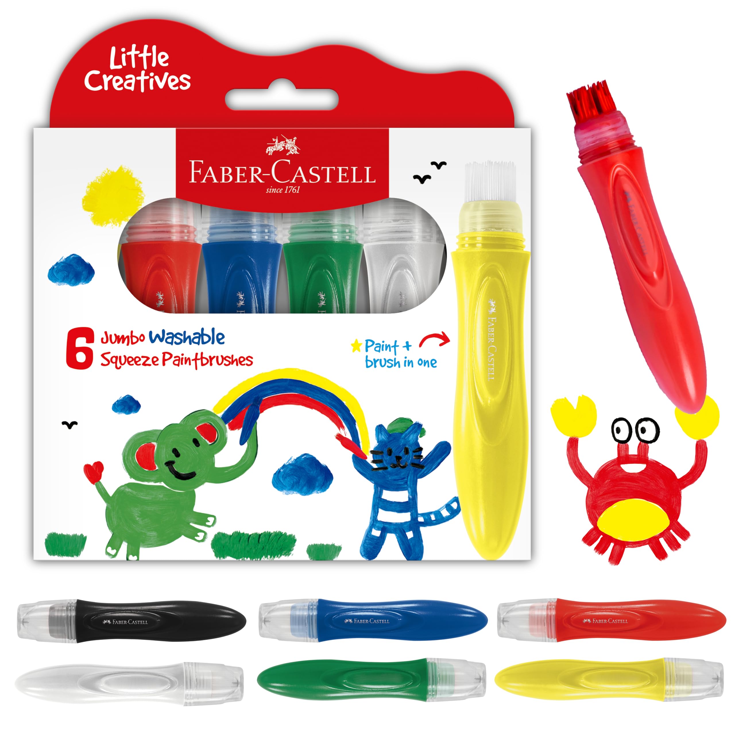 Amazon.com: Faber-Castell Little Creatives Jumbo Squeezing Paint ...