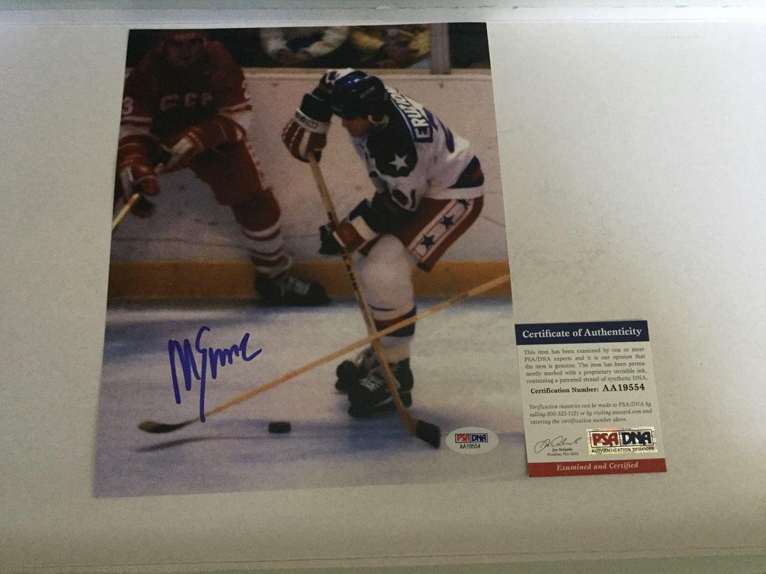 Mike Eruzione Signed 8x10 Photo Team USA 1980 Gold Miracle on Ice PSA ...