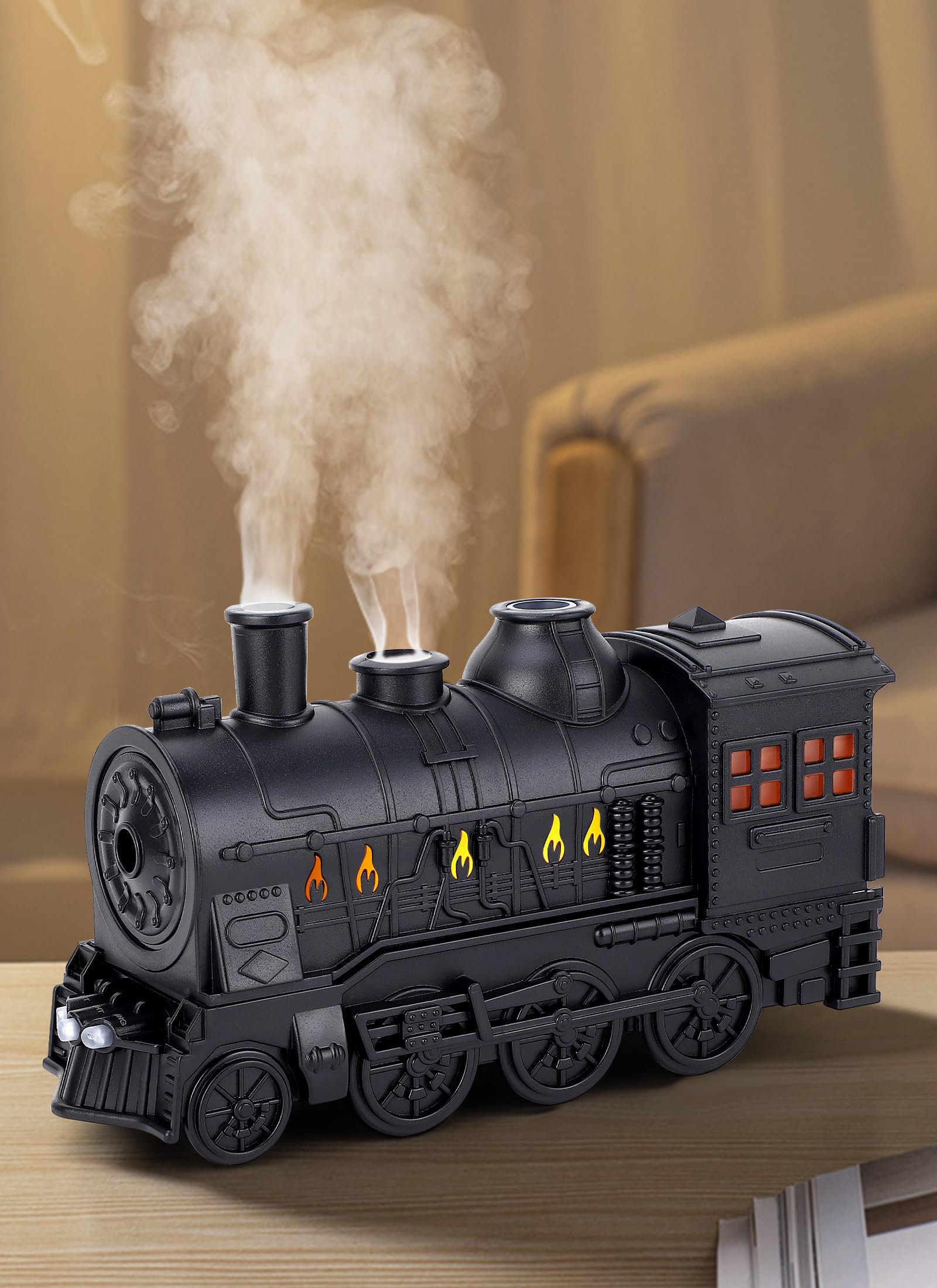 300ml Essential Oil Diffuser,Train Humidifier with Warm and Cold Light ...