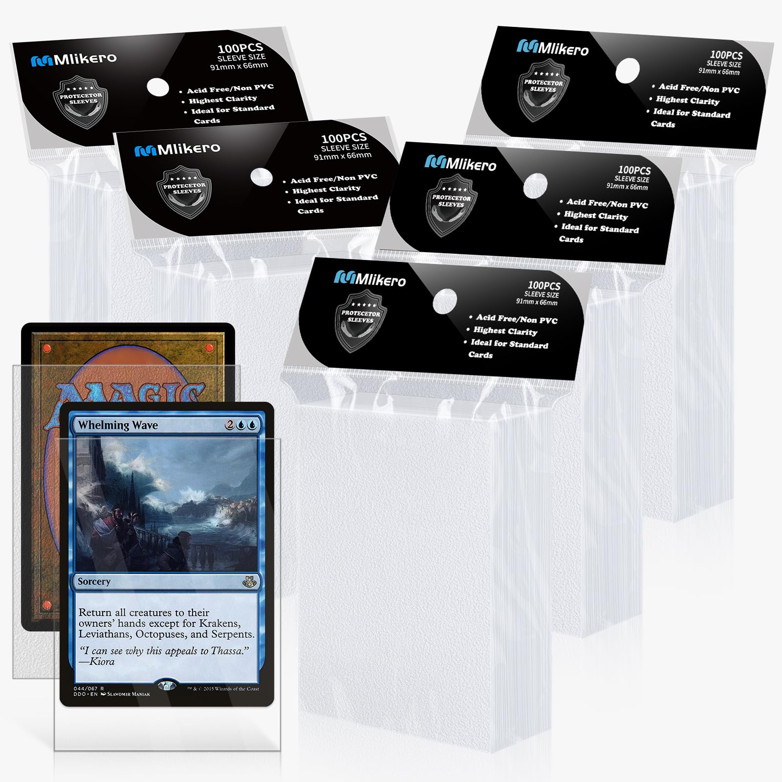 500 Counts Card Sleeves, Matte Clear Card Sleeves Deck Card Protectors ...