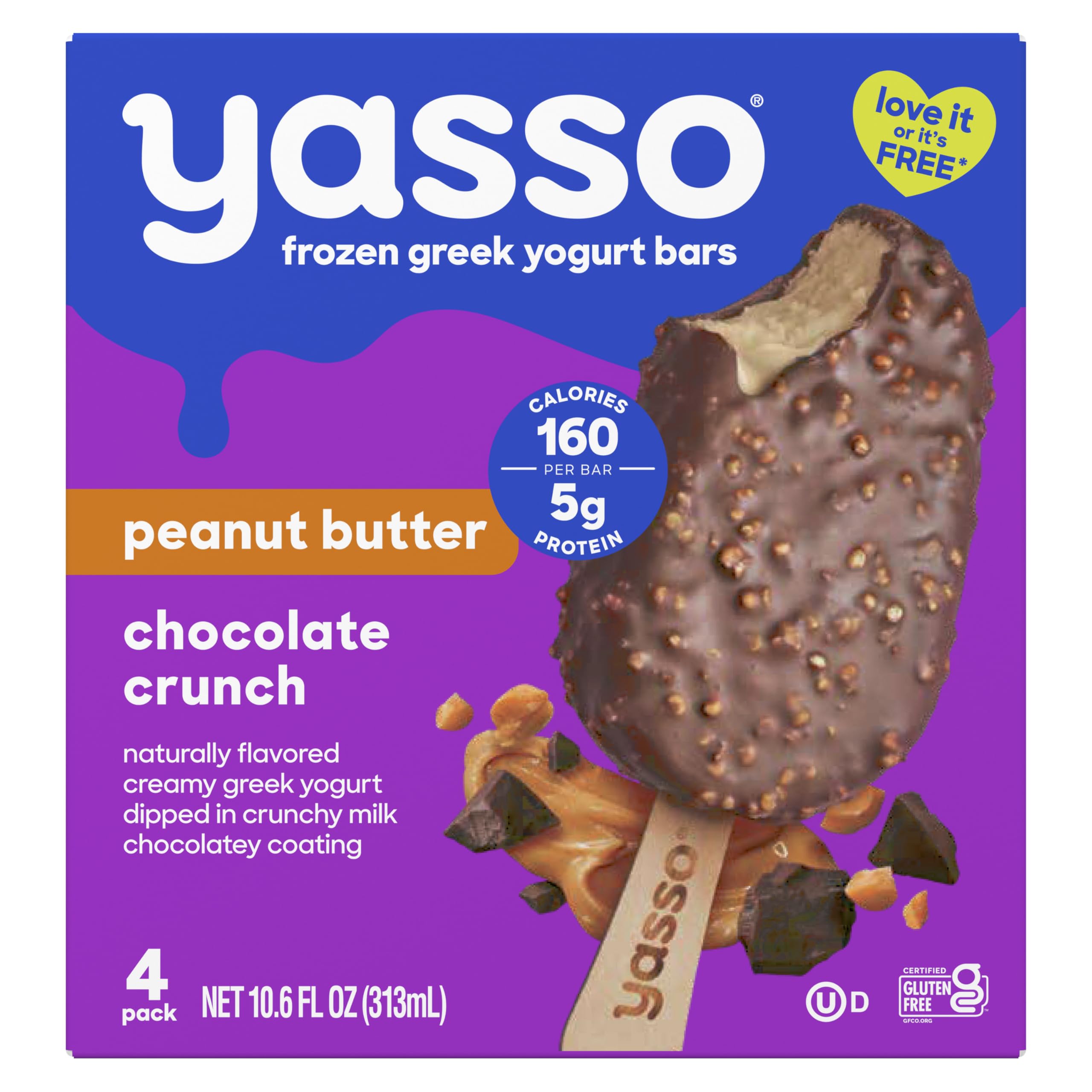 Yasso Frozen Greek Yogurt Bars Peanut Butter Chocolate Crunch Bars ...