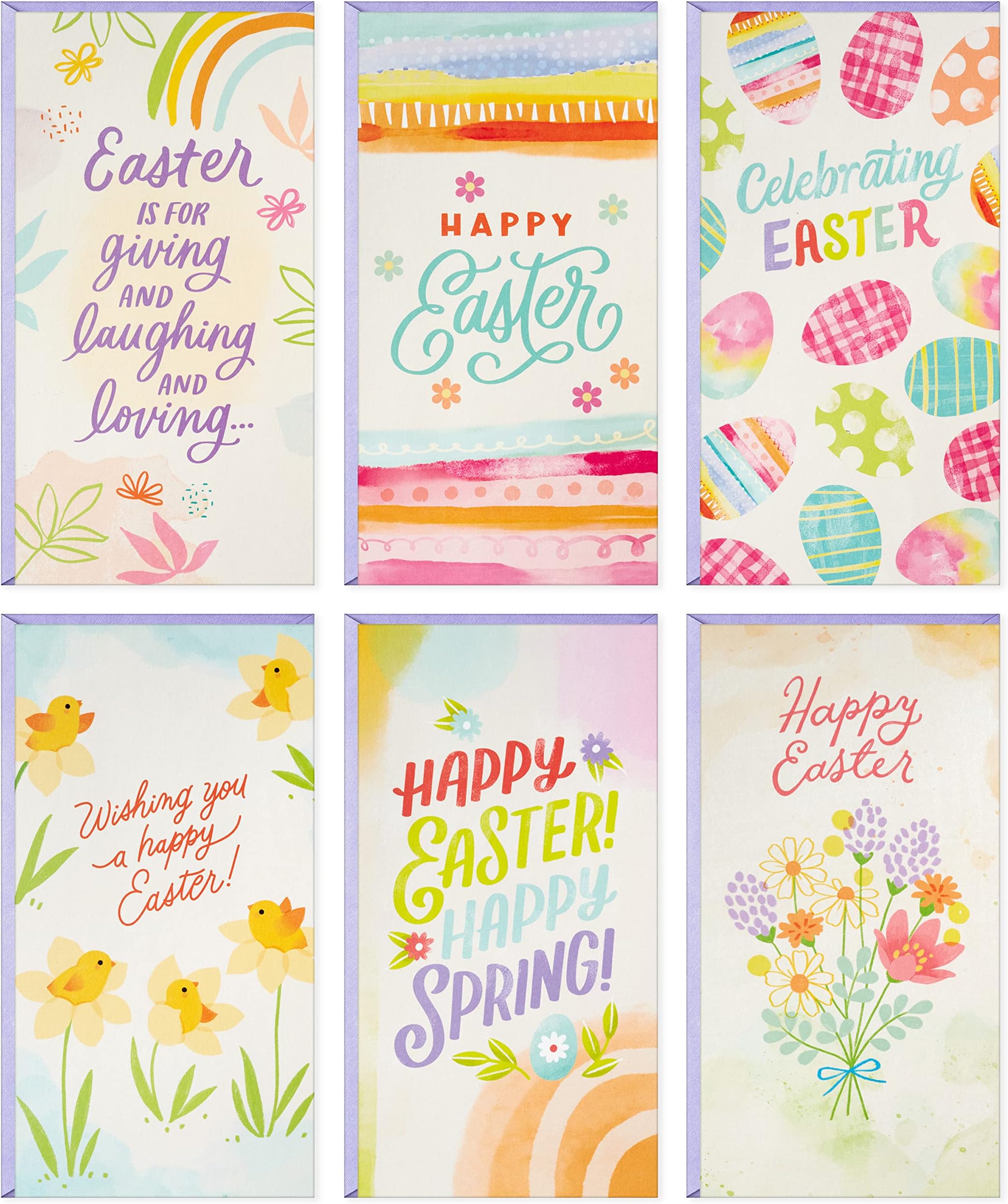 Amazon.com: Hallmark Pack of Easter Cards, Hello Spring (6 Cards with ...