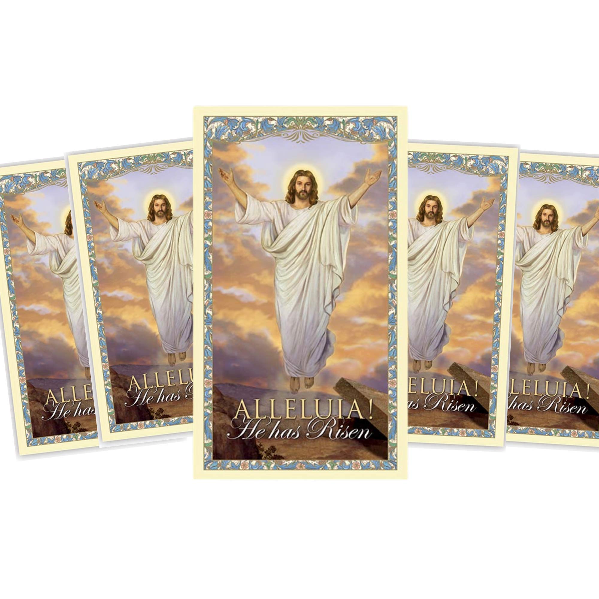 Easter Holy Card Alleluia He Is Risen Catholic Prayer Cards ...