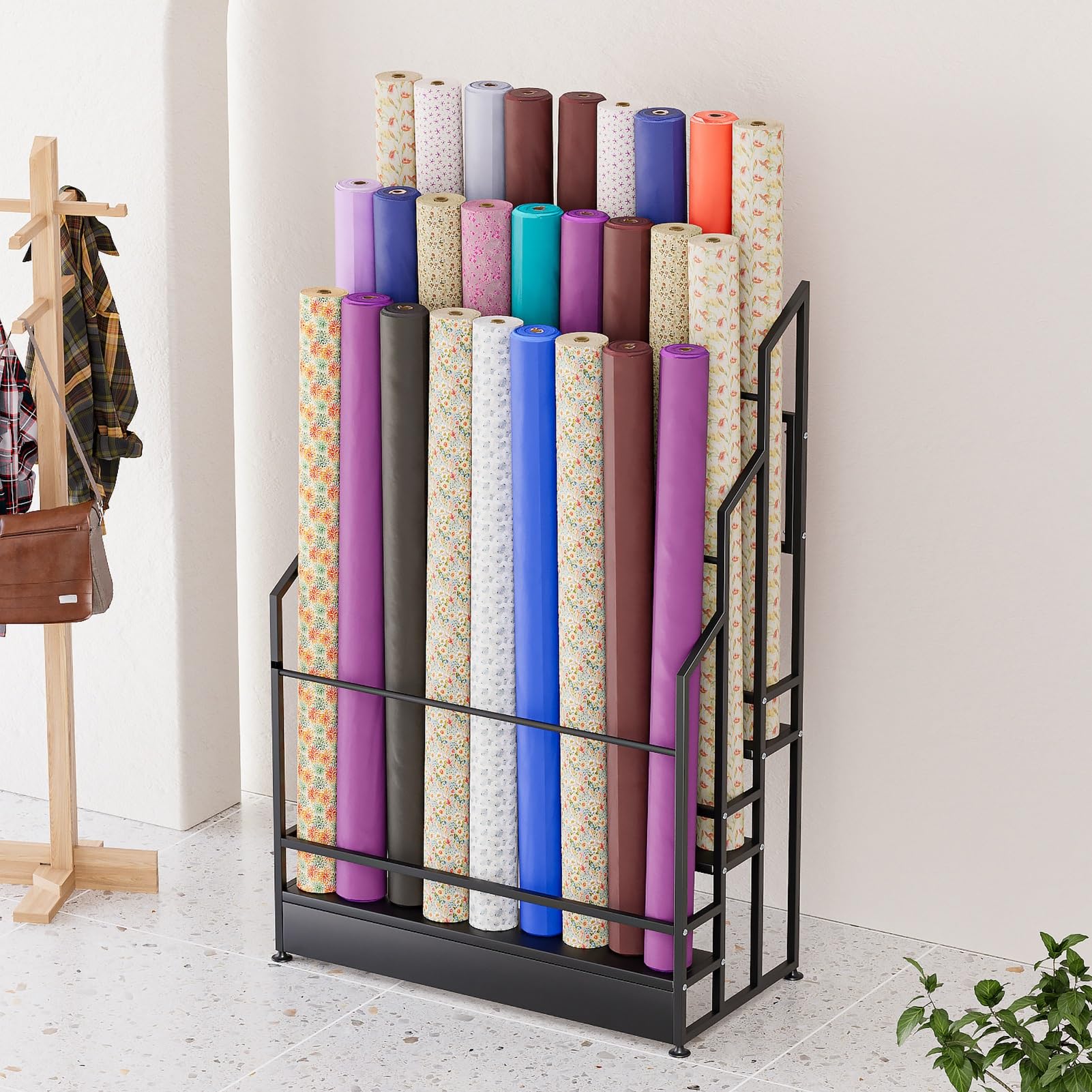 Snapklik.com : Commercial Textile Fabric Roll Organizer Holder, 3 Tier ...
