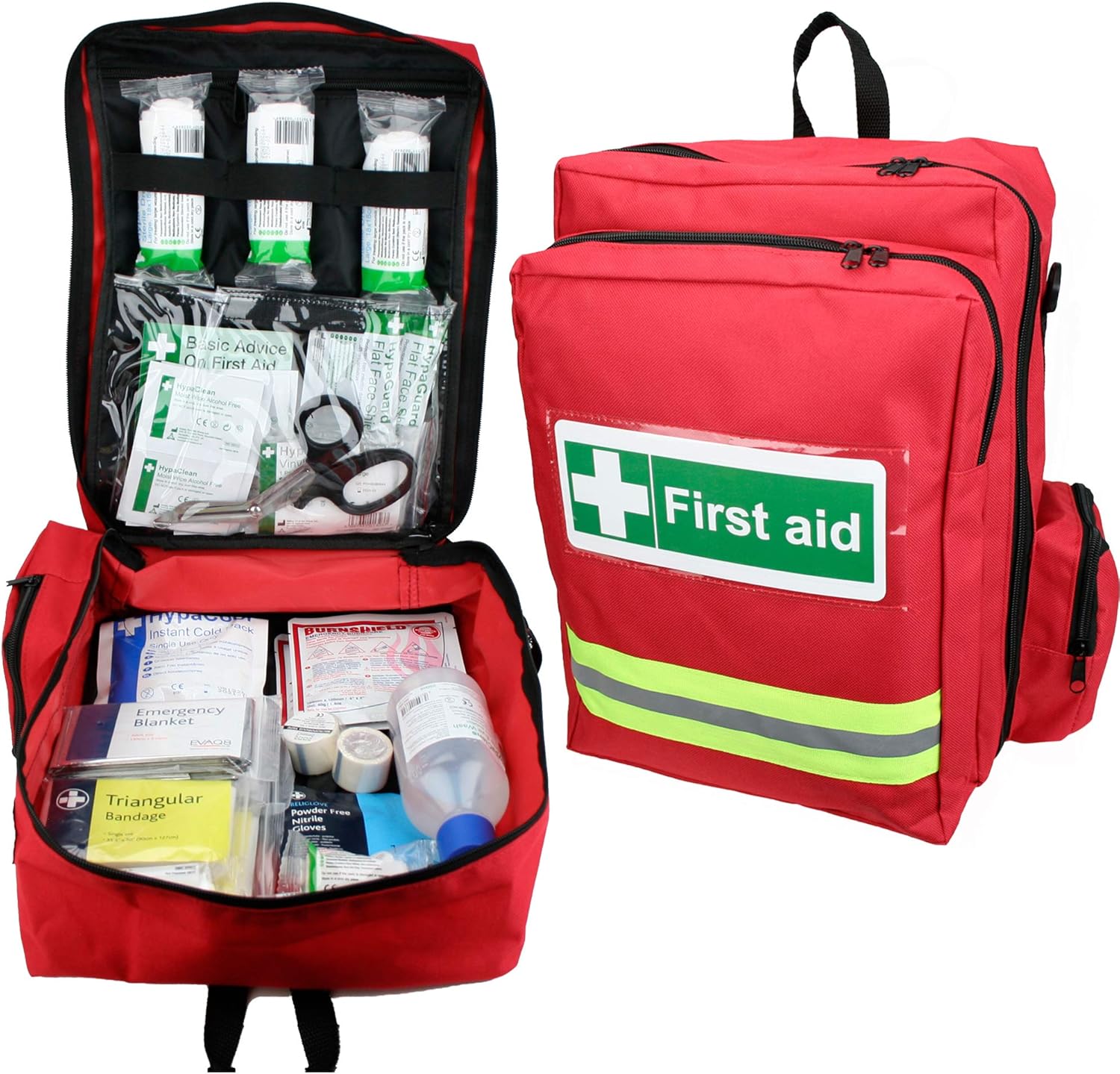 EVAQ8 First Response First Aid Kit in Red Rucksack British Standard ...