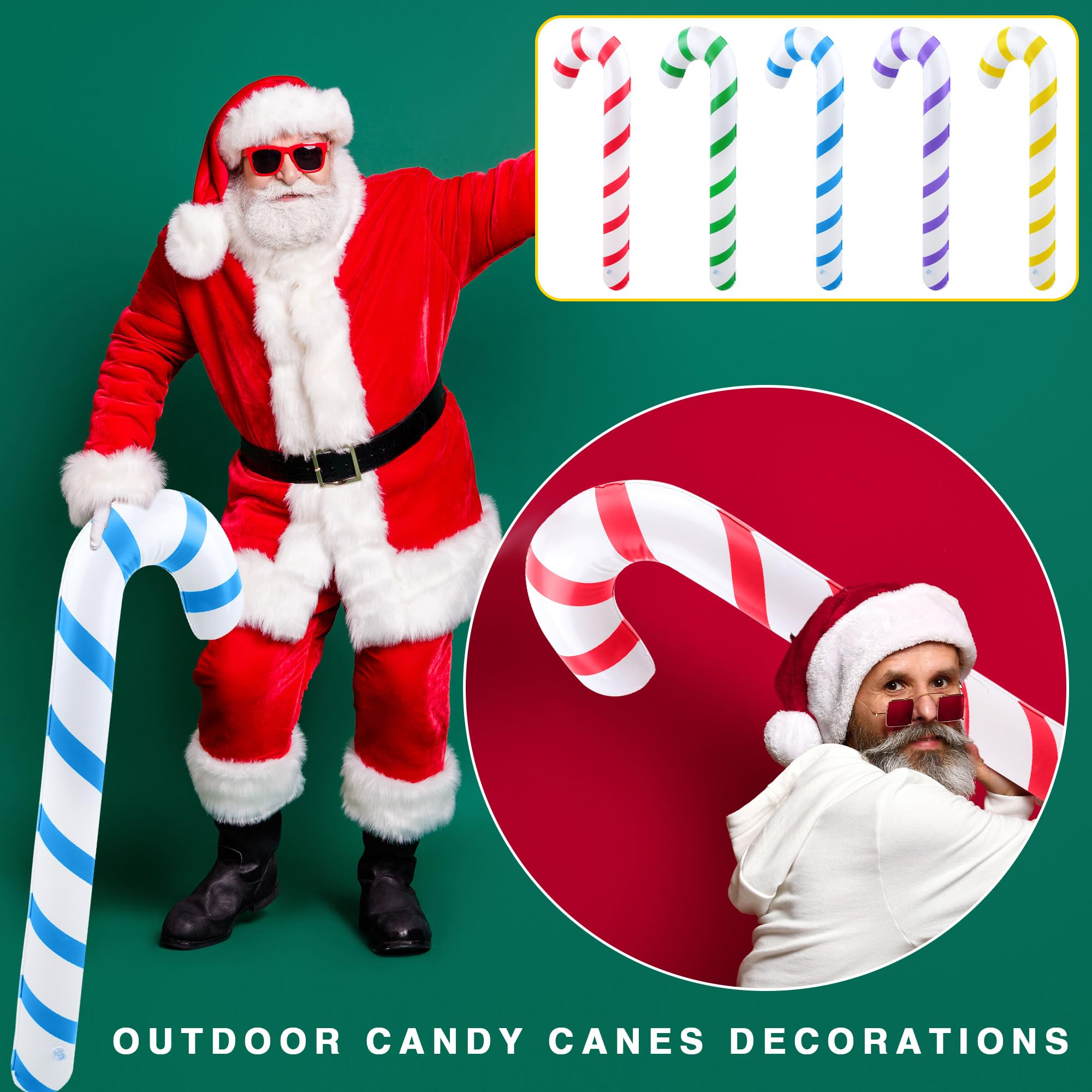 Snapklik.com : Haconba 15 Pack 35 Inch Christmas Inflatable Candy Canes ...