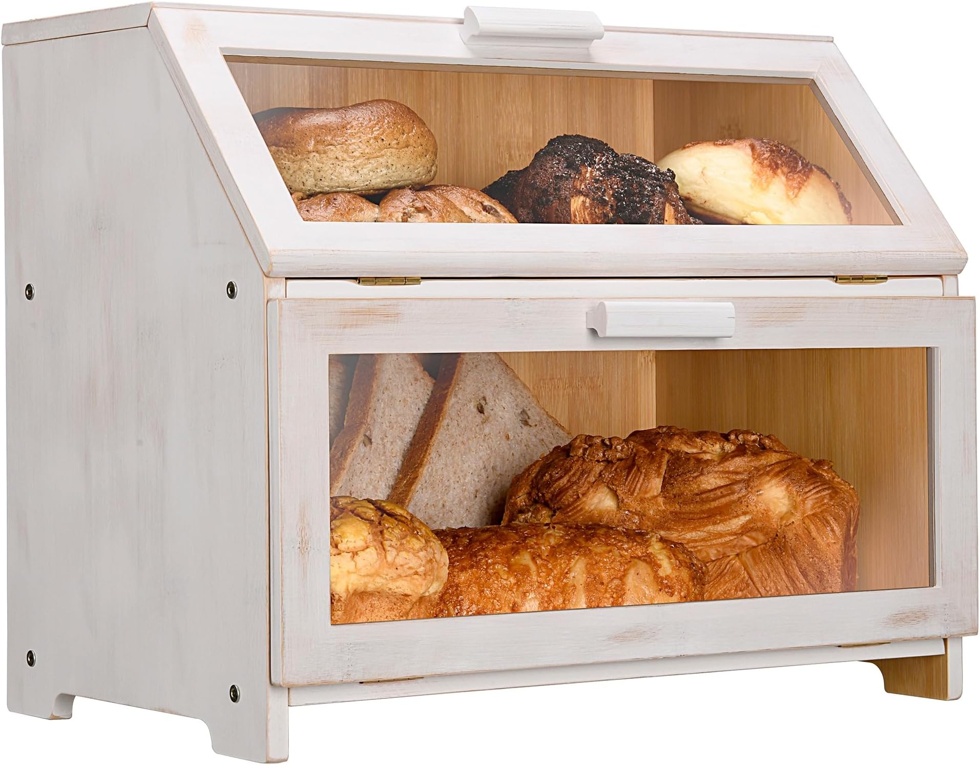 Amazon.com: Modern Farmhouse Bread Box - Hold 3+ Loaves of Bread ...