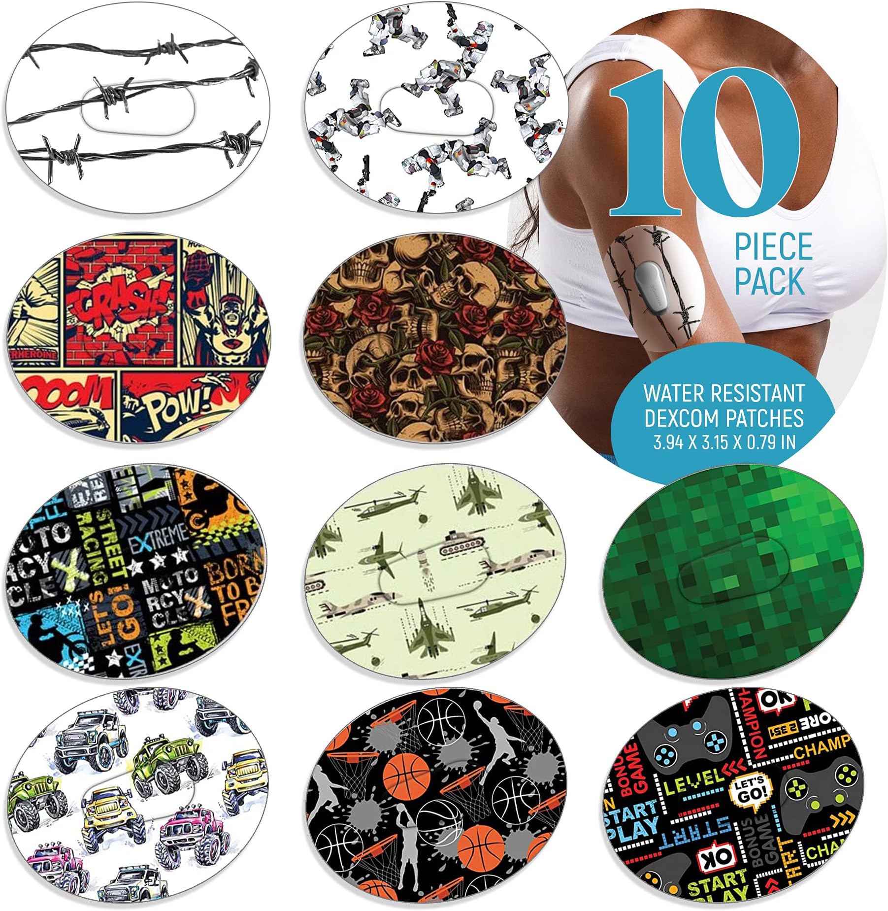 Amazon.com: Dexcom adhesive mix Design - Adhesive Patches with split ...