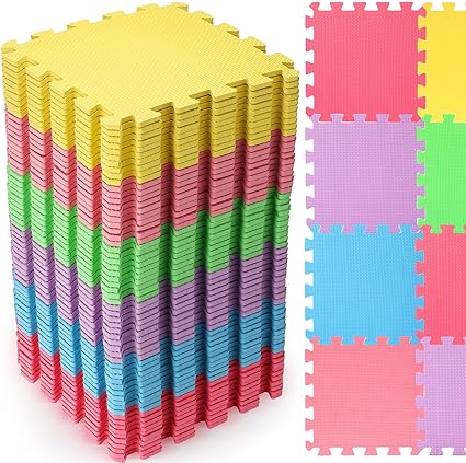 Amazon.com: Nuanchu 60 PCS Kids Foam Puzzle Floor Mat Bulk - Solid ...