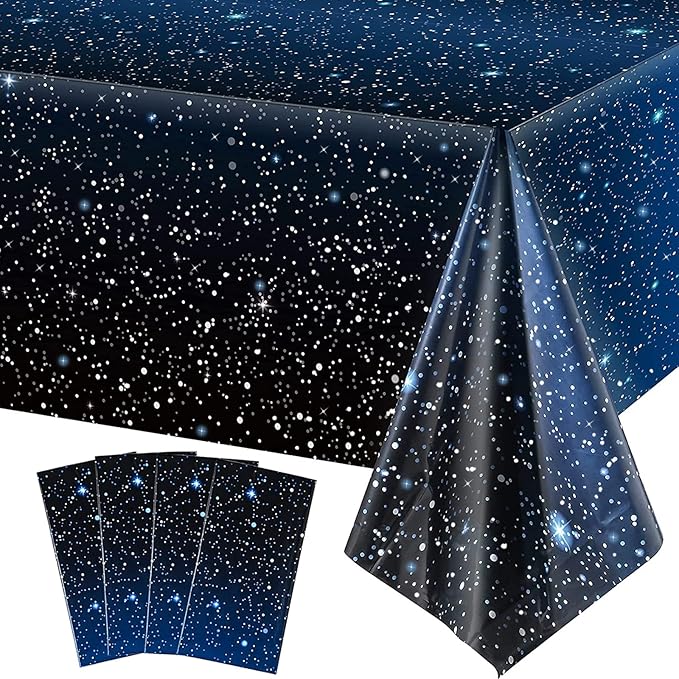 Amazon.com: 4 Pack Space Tablecloth Starry Night Tablecloth Decorations ...